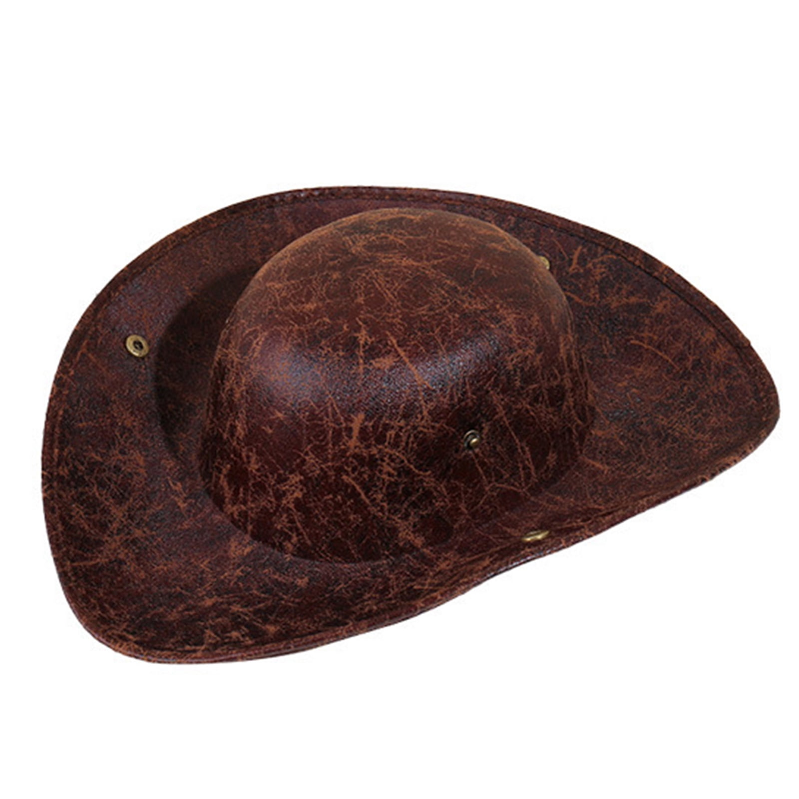 PU Leather Pirate Hat Colonial Styles Tricorn Hat Medieval Pirate Hat ...
