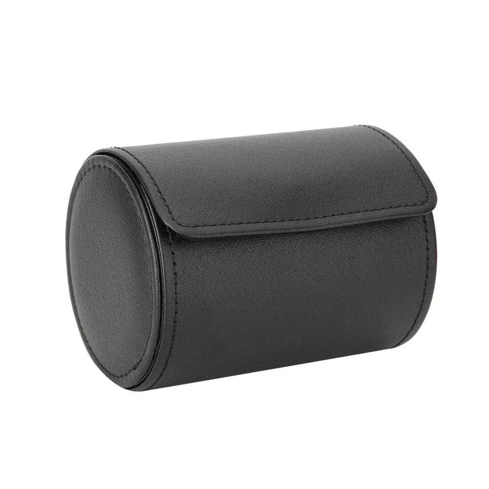 PU Leather Portable Round Shape Necktie Neck Tie Storage Case Box Gift ...