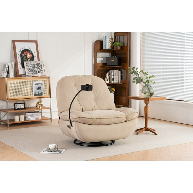 PU Leather Power Recliner, Swivel Recliner Chair with USB Charger ...