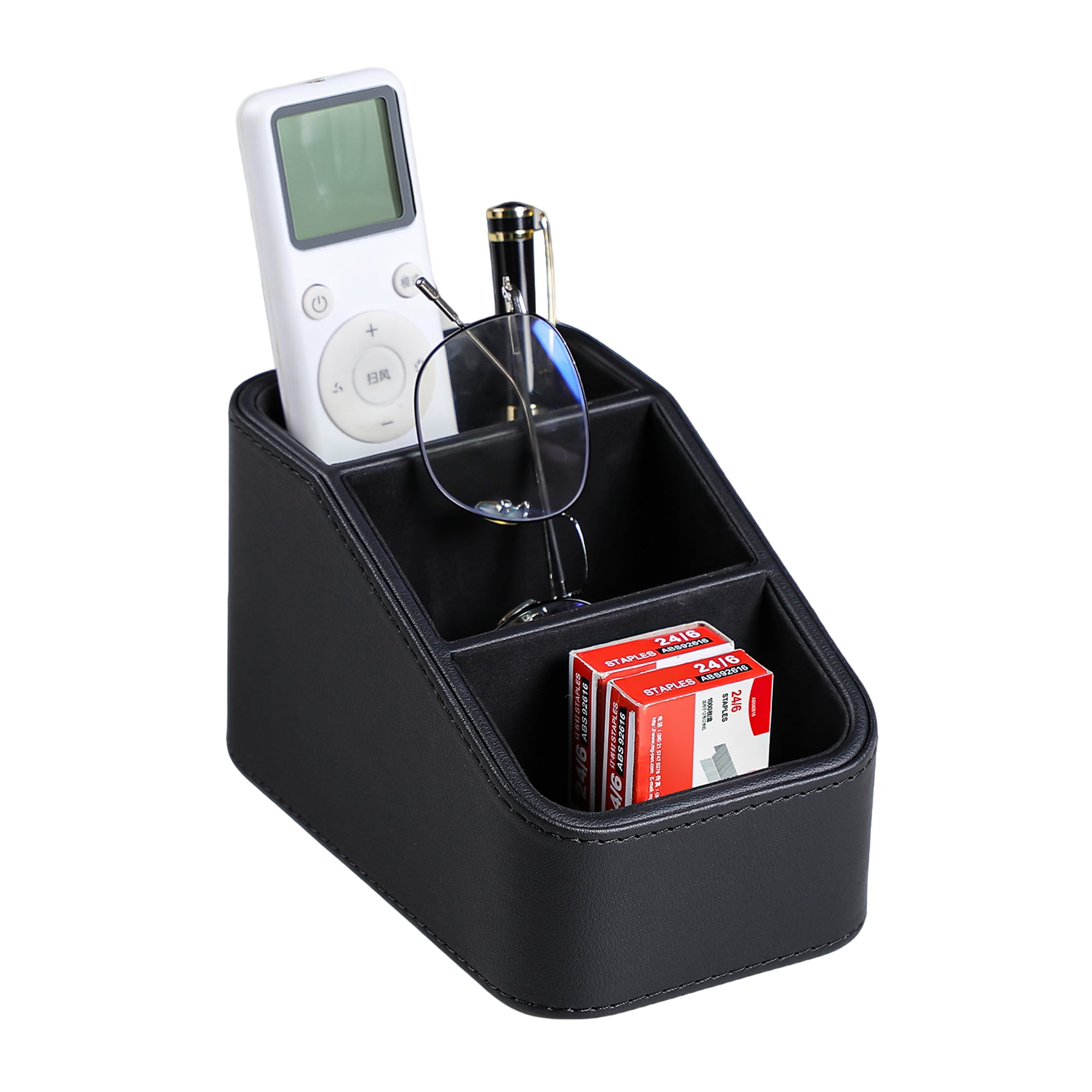 PU Leather Remote Control Holder, Small Desk Organizer Office Supply ...