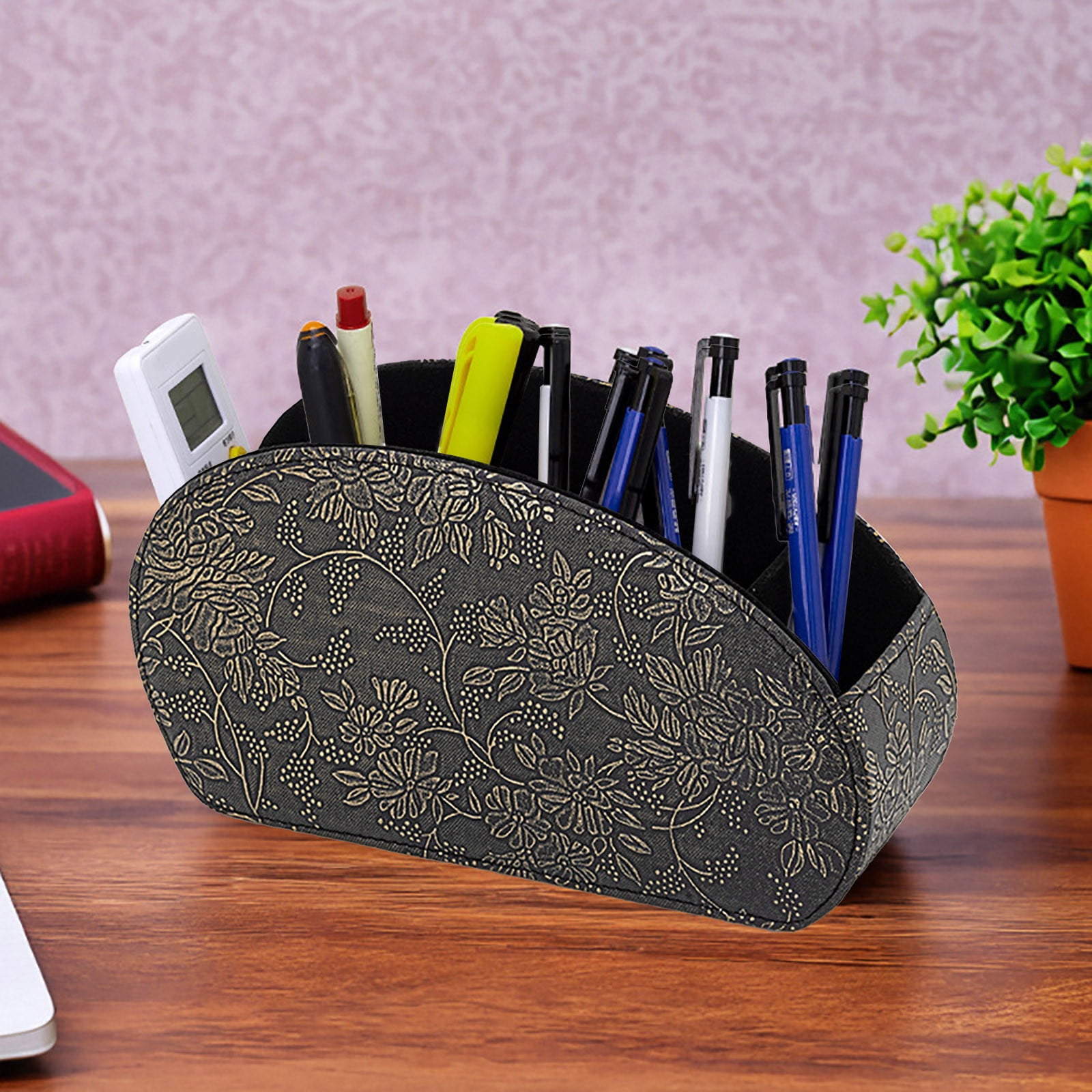 PU Leather Remote Control Organizer with Multiple Compartments for ...