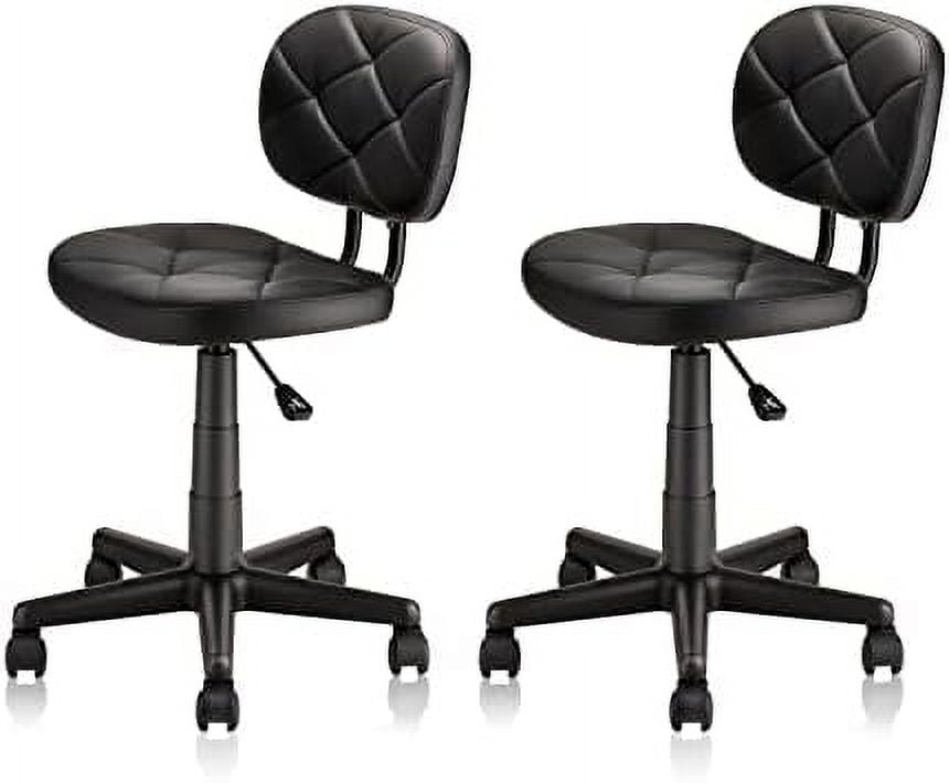 PU Leather Rolling Stool with Back and Wheels, Adjustable Diamond ...