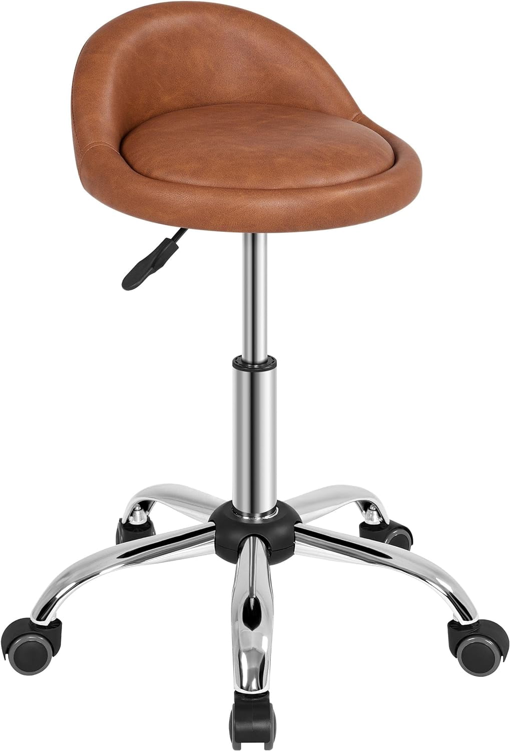 PU Leather Rolling Stool - Height Adjustable Swivel Round Stools Chair ...