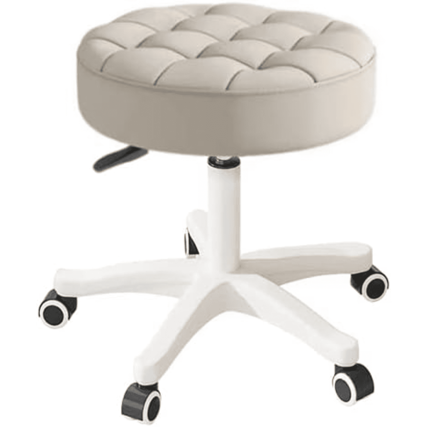 PU Leather Round Drafting Stool, Height Adjustable/Swivel, Wheels, SPA ...