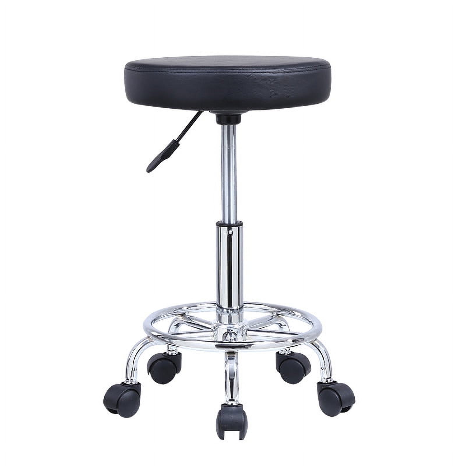 KKTONER Round Rolling Stool Chair PU Leather Height Adjustable Shop ...