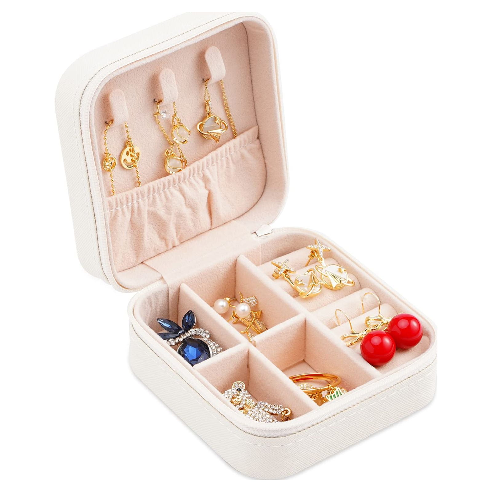 PU Leather Small Jewelry Box, Travel Portable Jewelry Case for Ring ...