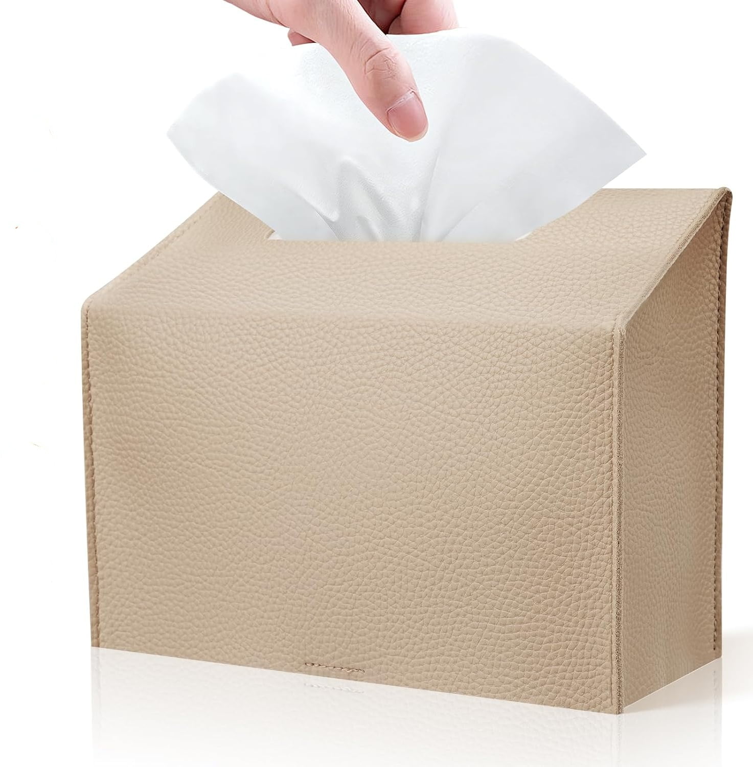 PU Leather Tissue Box Cover Holder Compatible with Kleenex Disposable ...