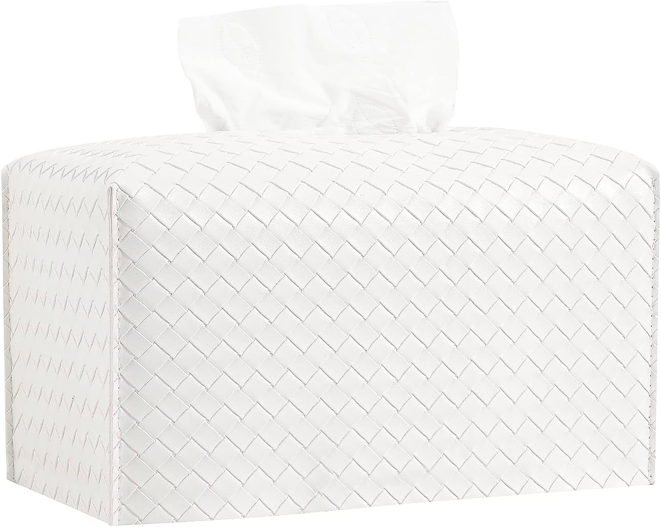 PU Leather Tissue Box Cover, Square Facial Tissue Holder, Rectangular ...