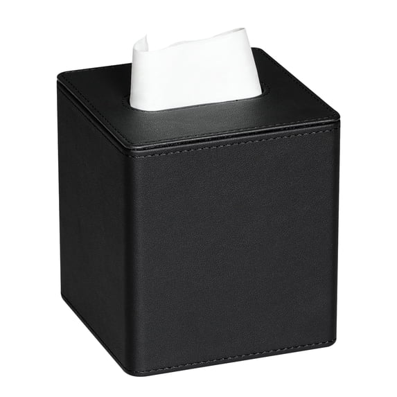 MEIBOOCH, PU Leather Tissue Box Cover, Square, 5.2x5.2x5.7 inches ...