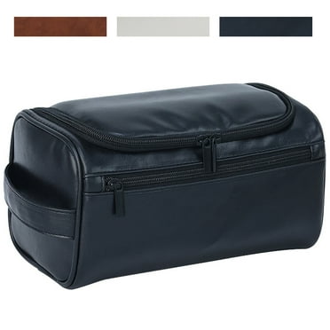 Celosia Men's Travel Toiletry Bag - PU Leather Cosmetic Case - Water ...