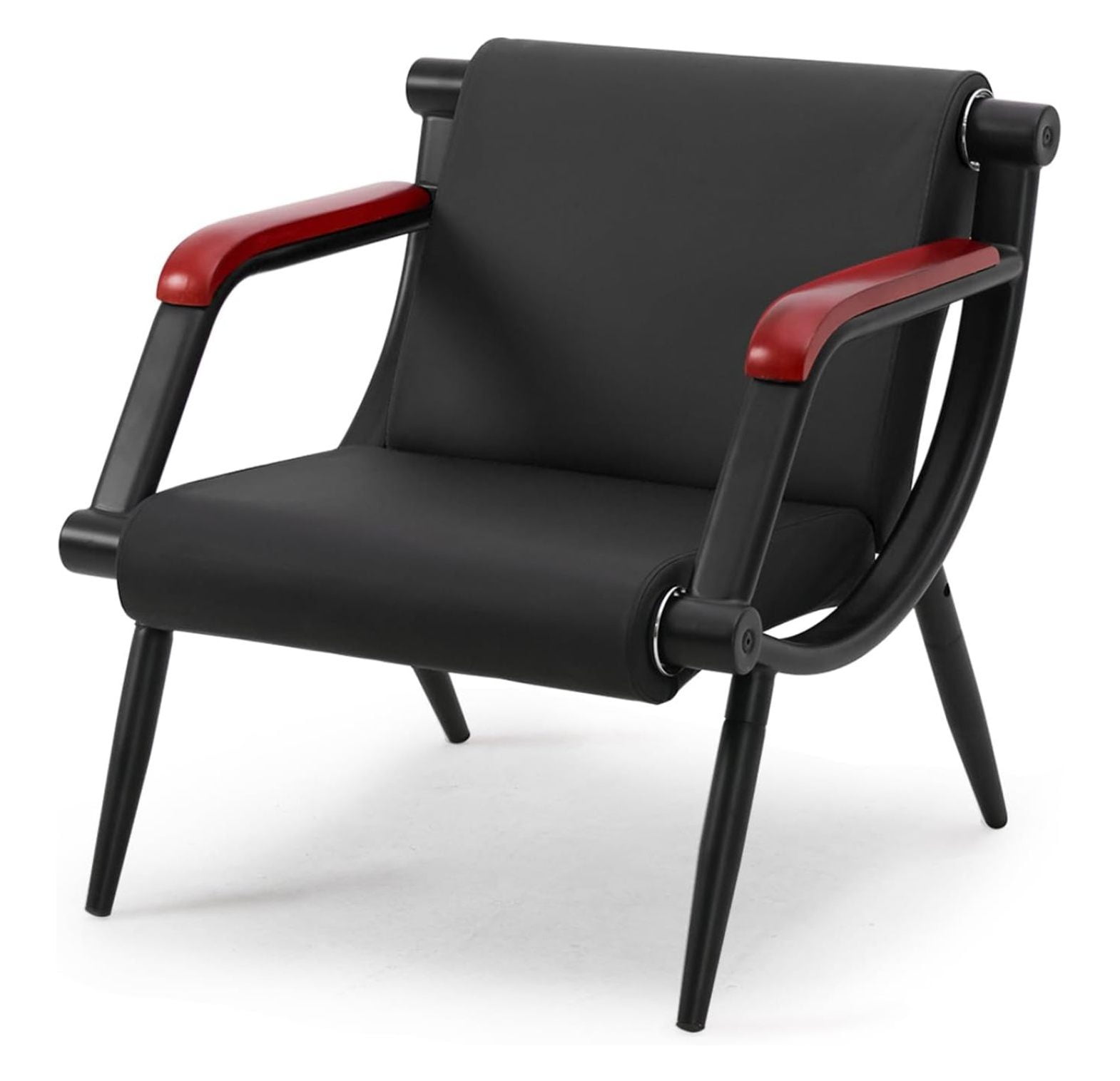 PU Leather Waiting Room Chair with Wooden Armrests - Durable Office ...