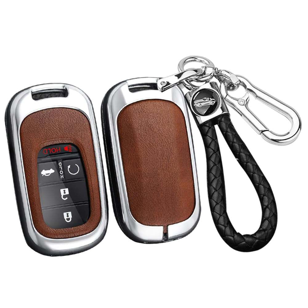PU Leather+Zinc Alloy 3/4/5 Button Key Fob Cover Fit for Honda Civic ...