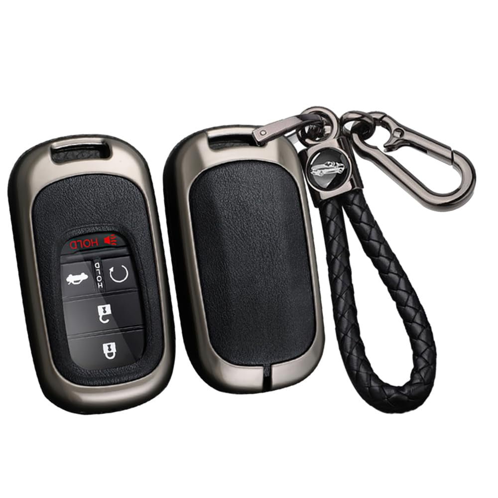 PU Leather+Zinc Alloy 3/4/5 Button Key Fob Cover Fit for Honda Civic ...