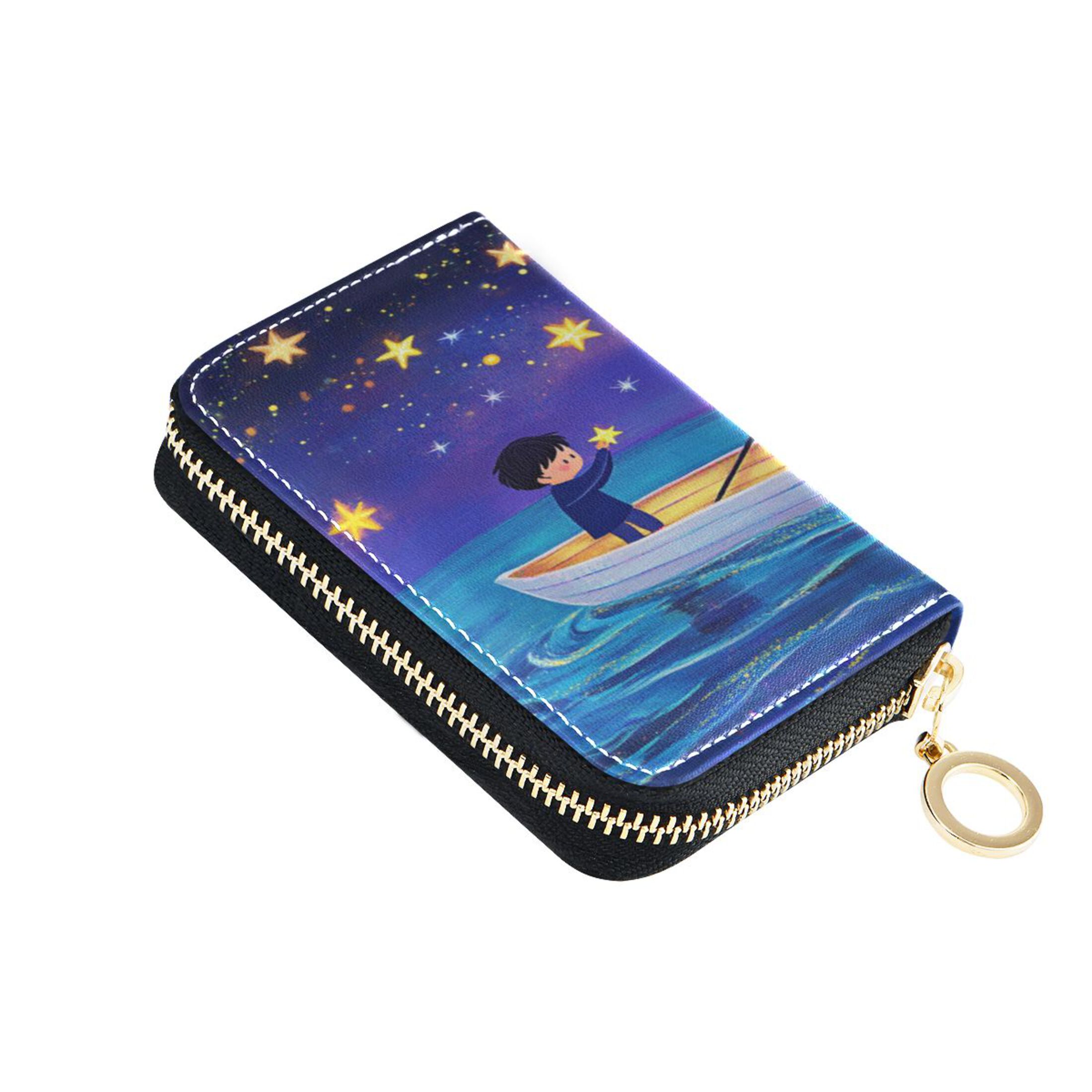 PU Leather Zip Card Holder Women's Card Case Zipper Card Case Compact ...