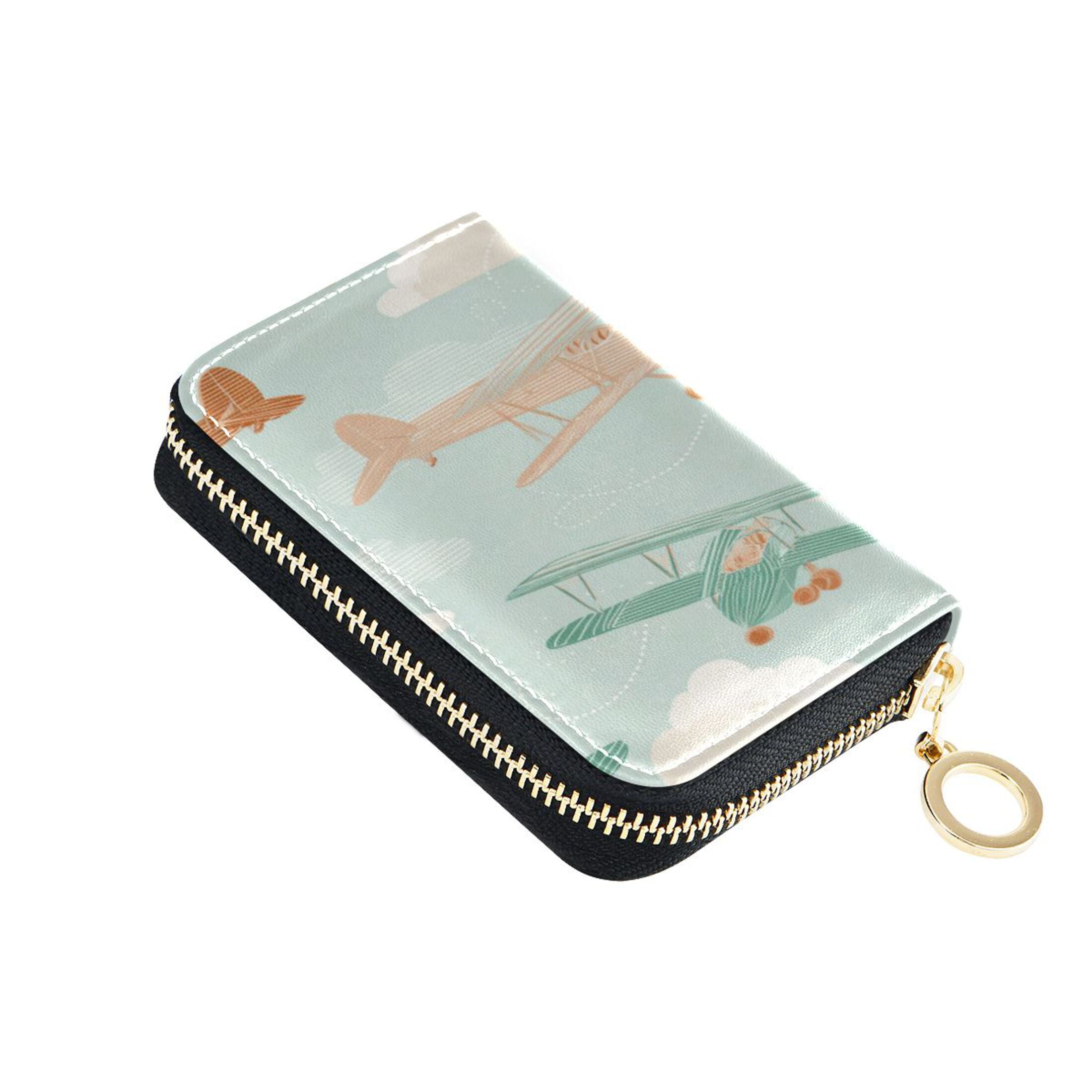 PU Leather Zip Card Holder Women's Card Case Zipper Card Case Compact ...