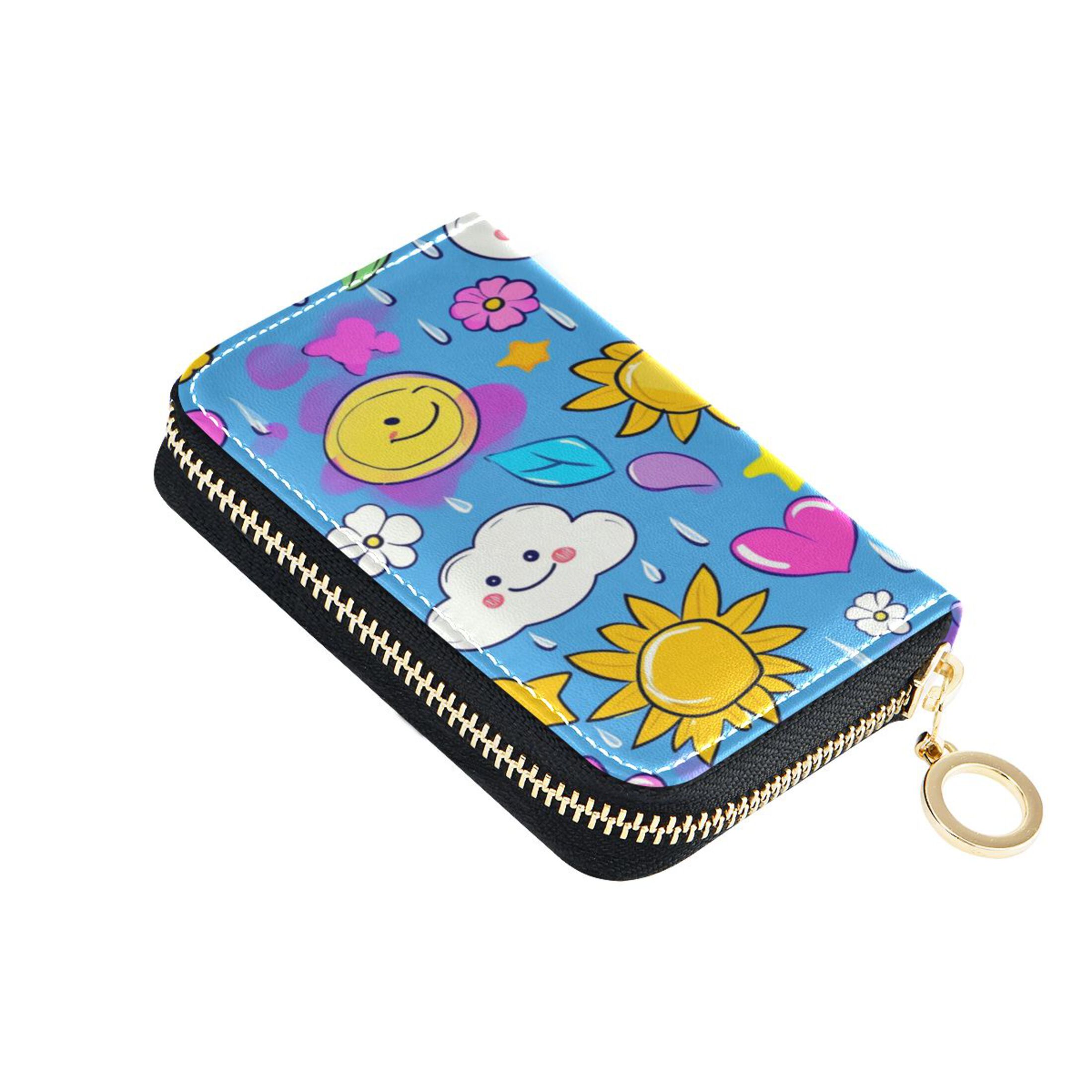 PU Leather Zip Card Holder Women's Card Case Zipper Card Case Compact ...