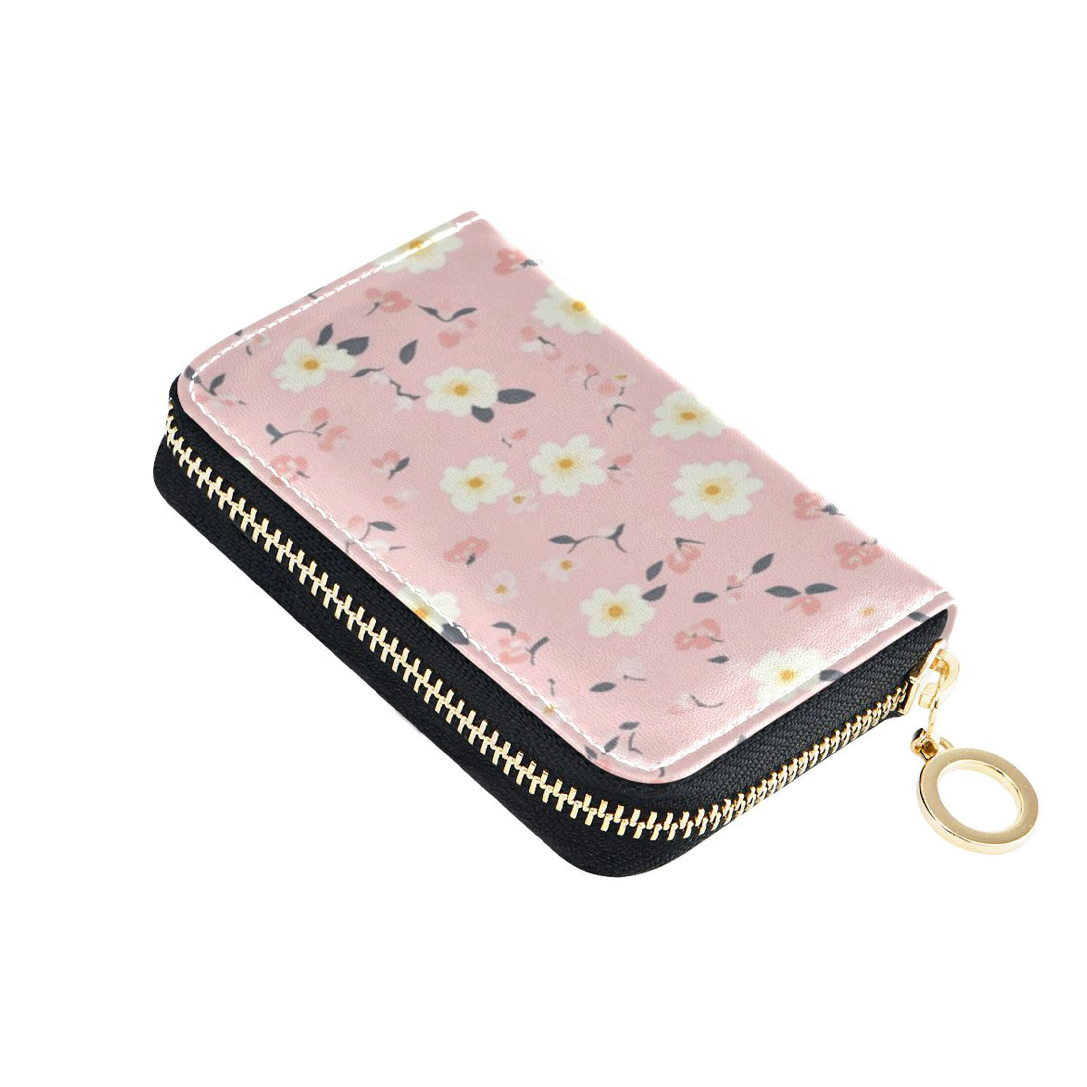 PU Leather Zip Card Holder Women's Card Case Zipper Card Case Compact ...