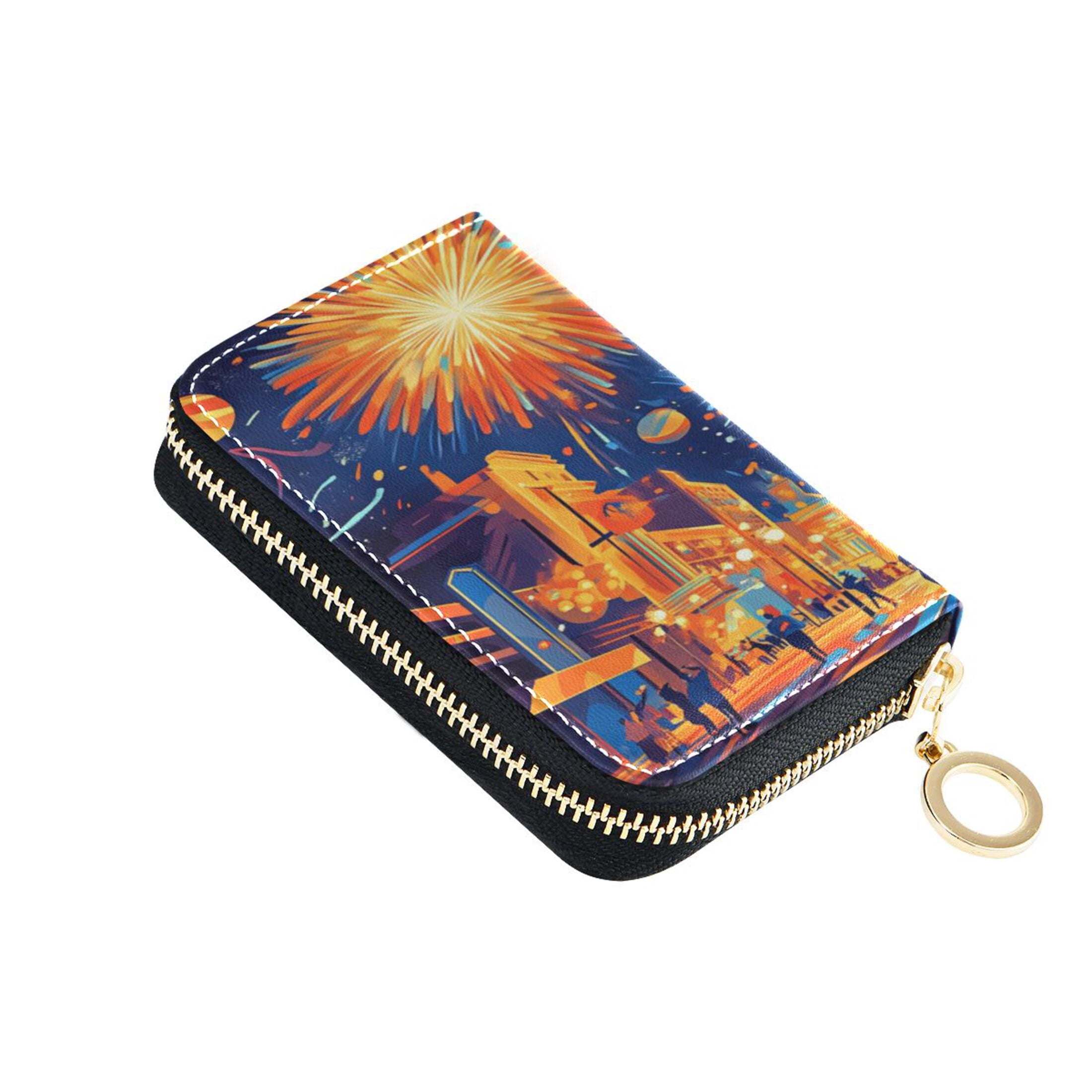 PU Leather Zip Card Holder Women's Card Case Zipper Card Case Compact ...