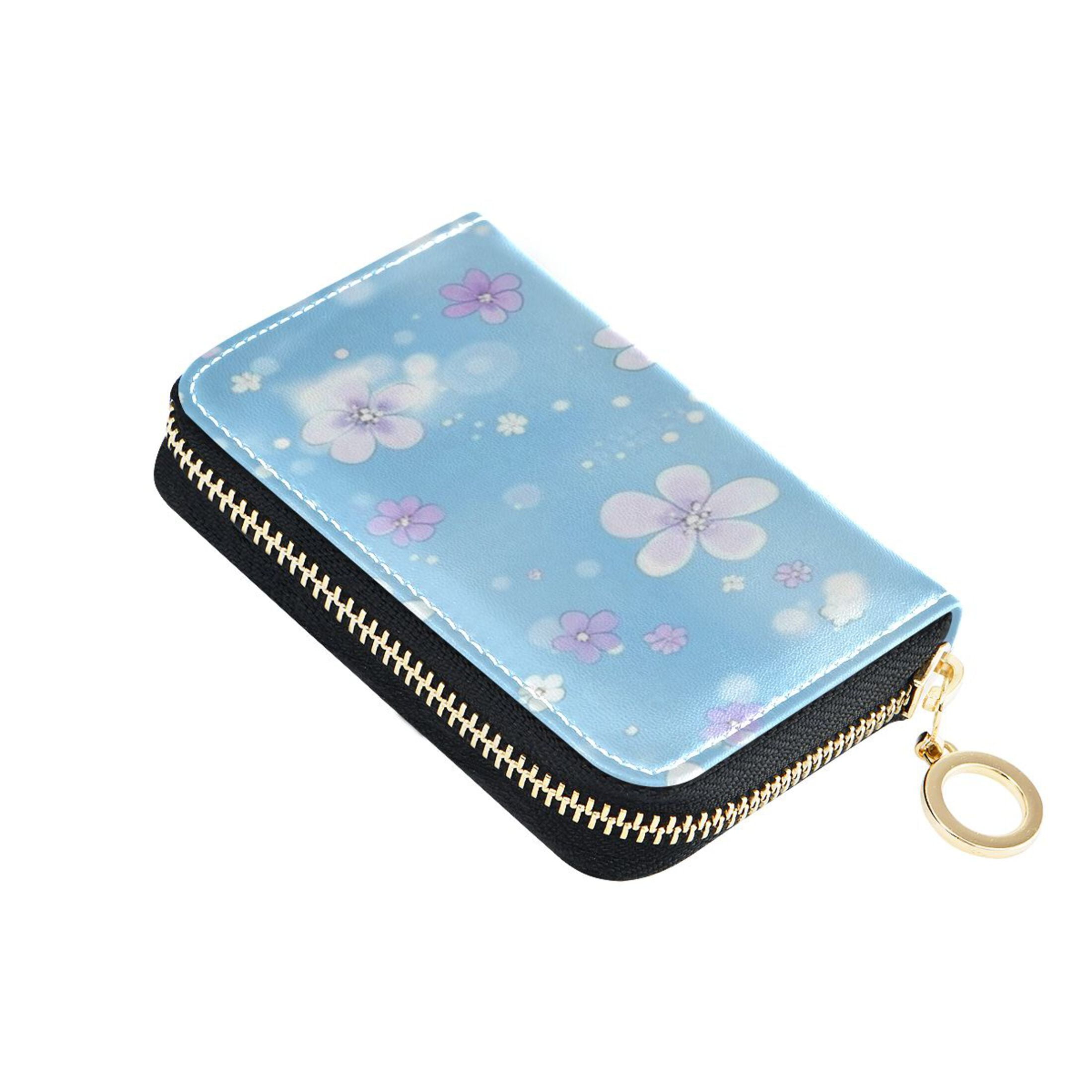 PU Leather Zip Card Holder Women's Card Case Zipper Card Case Compact ...