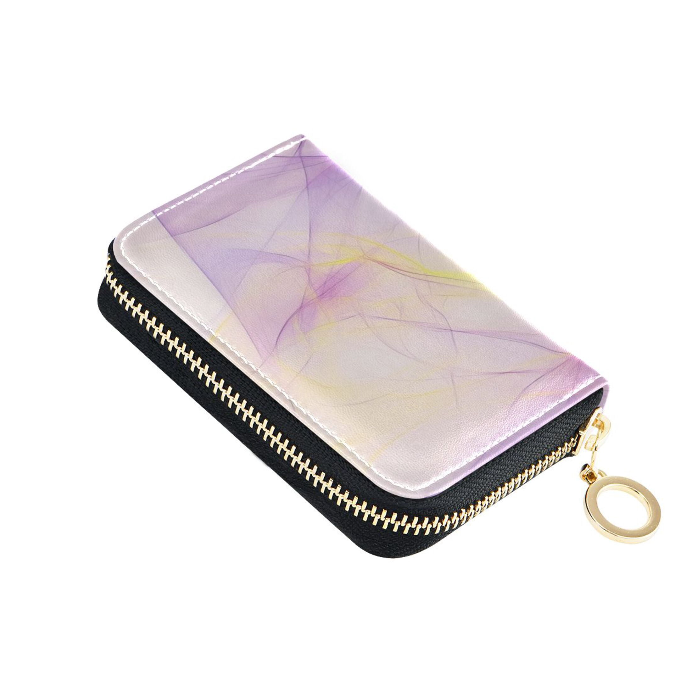 PU Leather Zip Card Holder Women's Card Case Zipper Card Case Compact ...