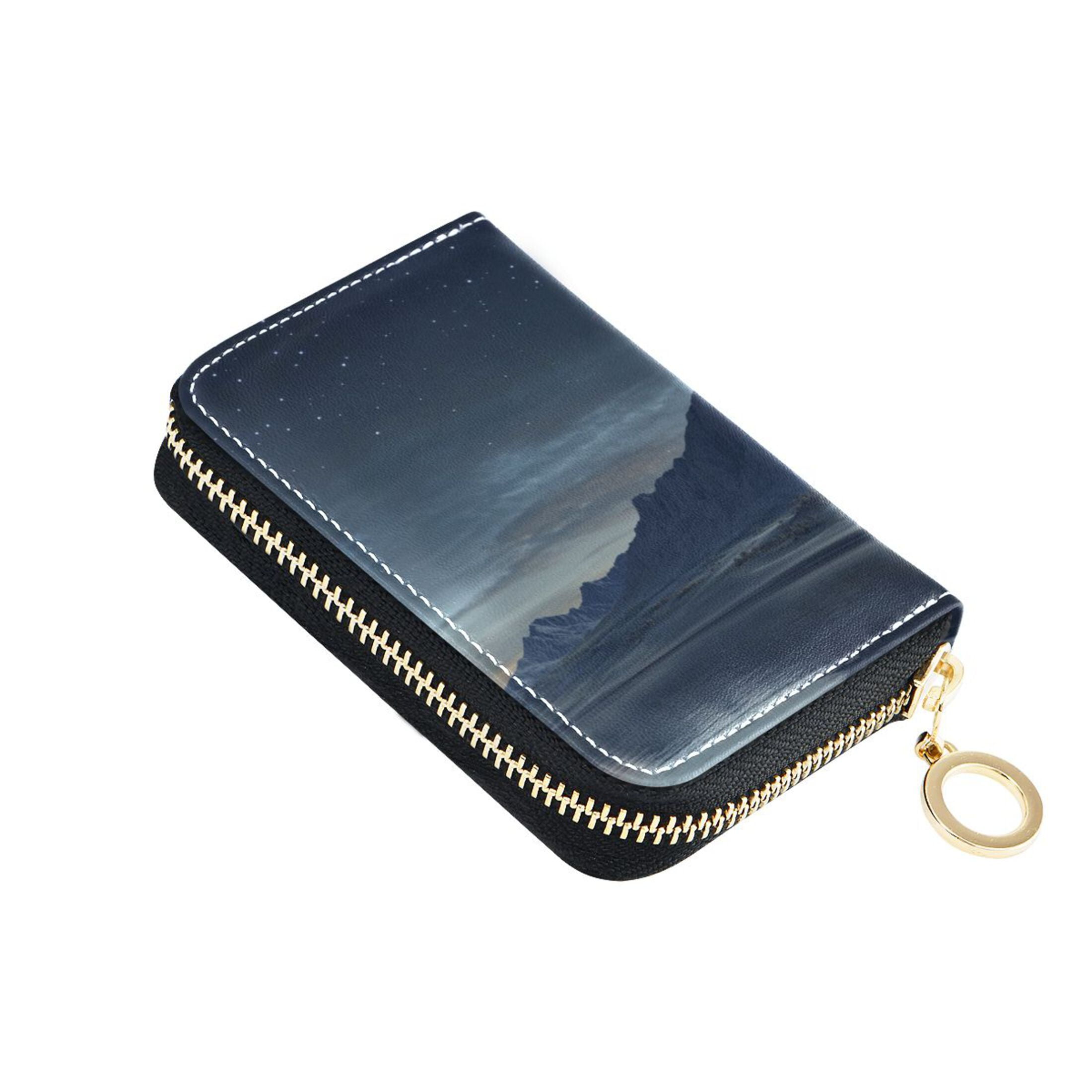 PU Leather Zip Card Holder Women's Card Case Zipper Card Case Compact ...