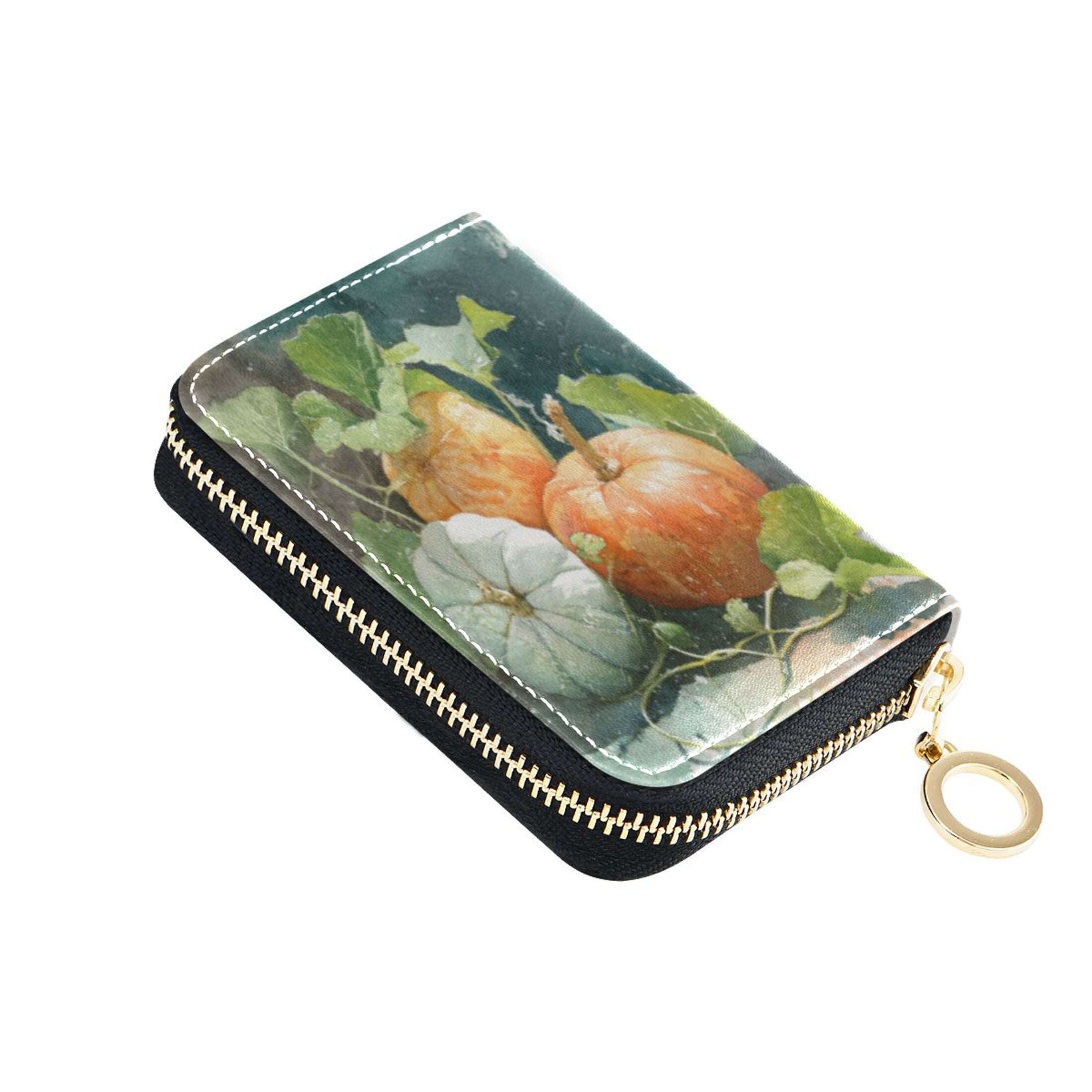 PU Leather Zip Card Holder Women's Card Case Zipper Card Case Compact ...