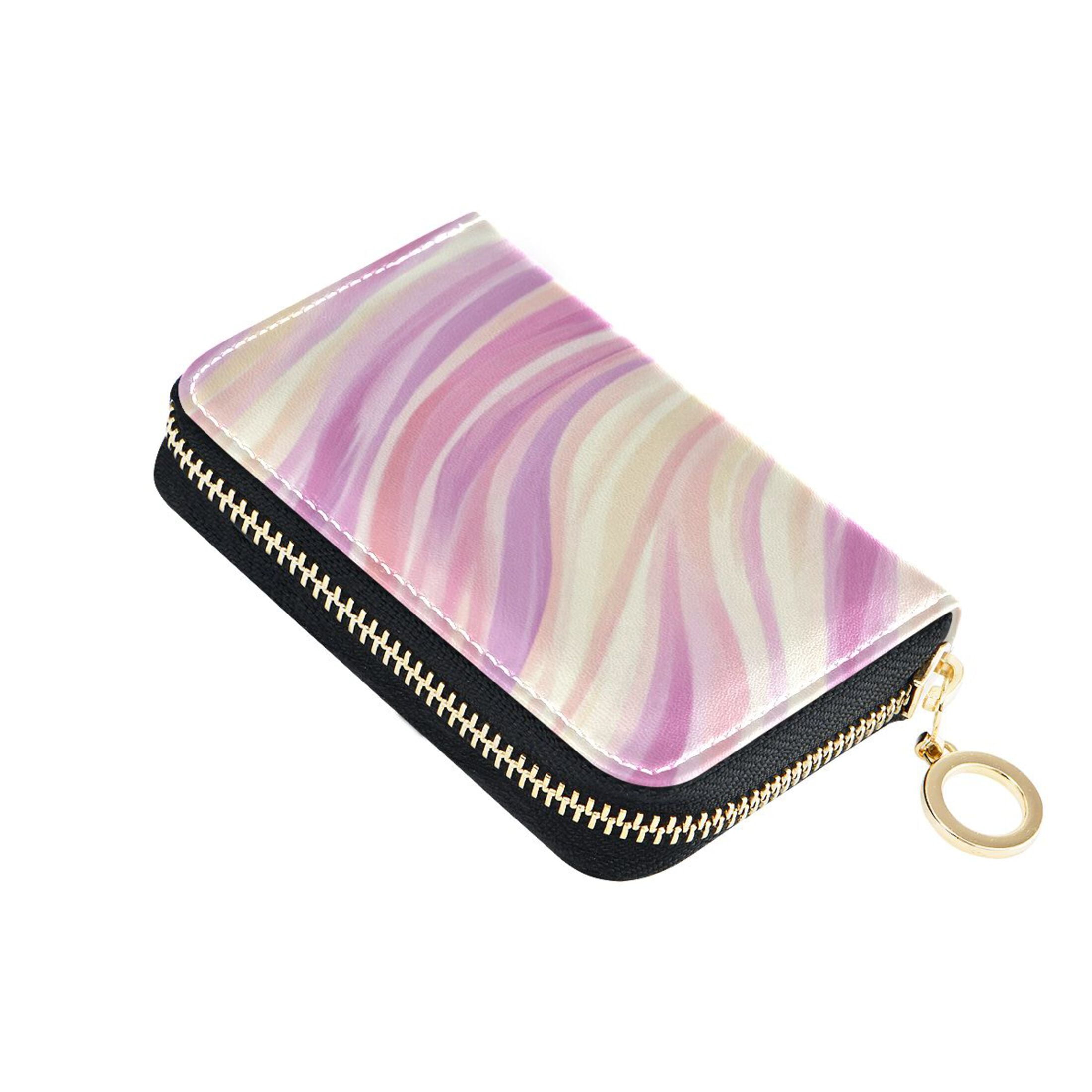 PU Leather Zip Card Holder Women's Card Case Zipper Card Case Compact ...