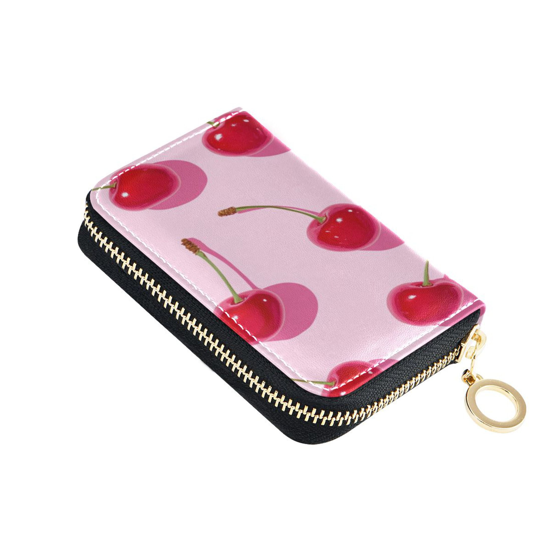 PU Leather Zip Card Holder Women's Card Case Zipper Card Case Compact ...