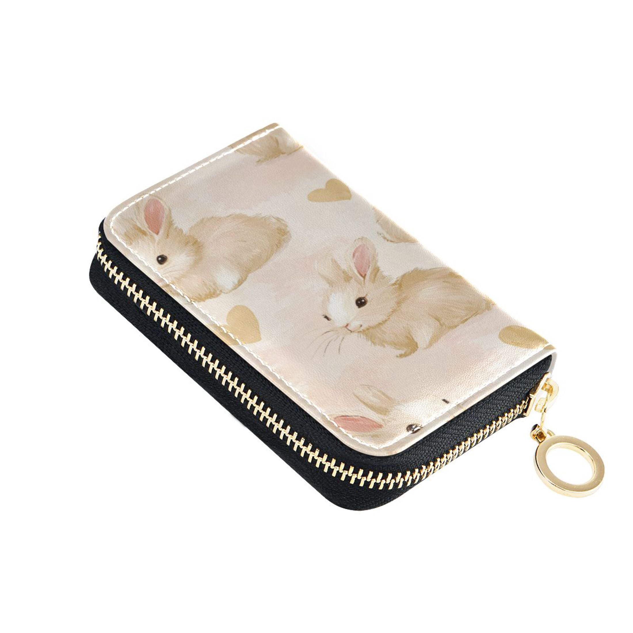 PU Leather Zip Card Holder Women's Card Case Zipper Card Case Compact ...
