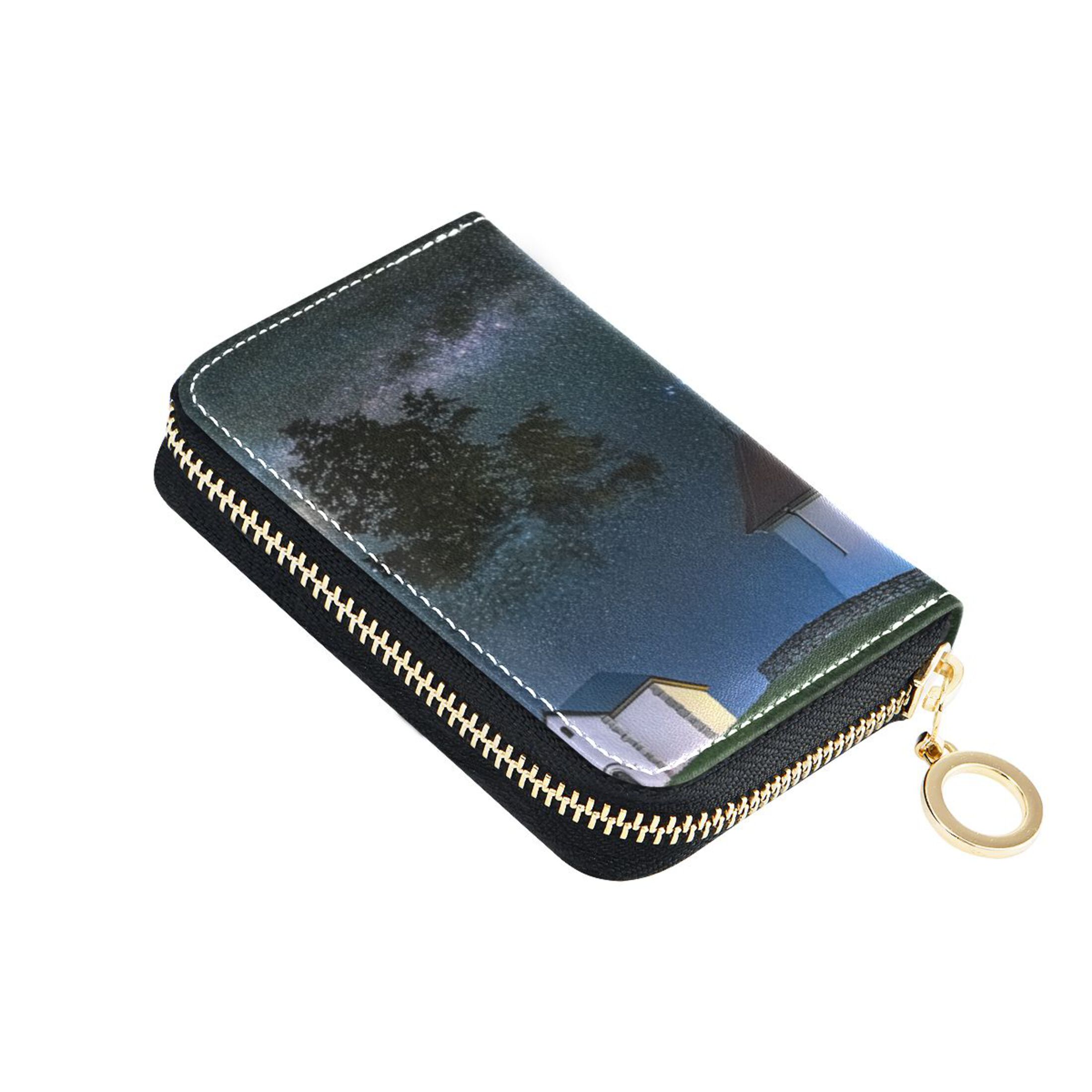 PU Leather Zip Card Holder Women's Card Case Zipper Card Case Compact ...