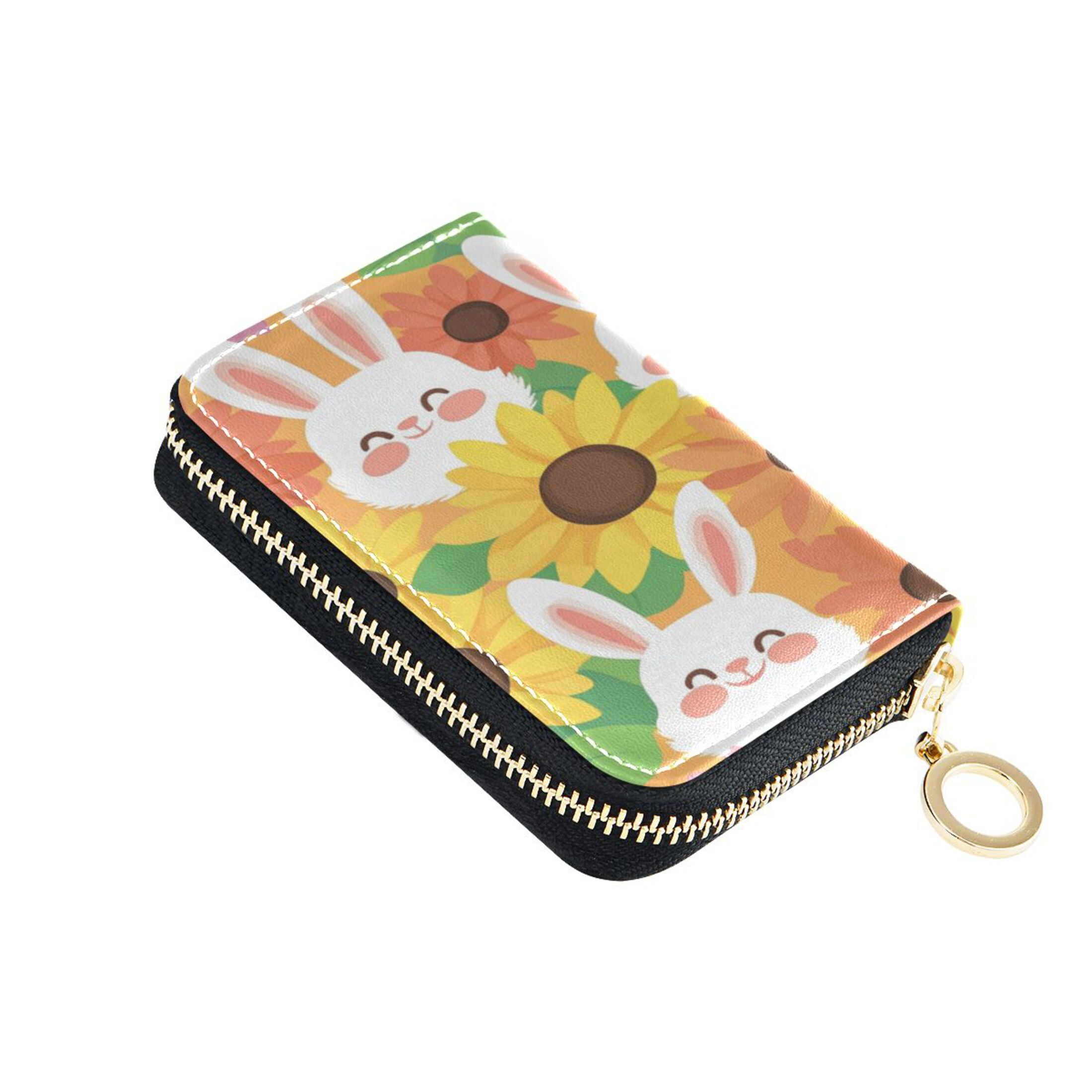 PU Leather Zip Card Holder Women's Card Case Zipper Card Case Compact ...