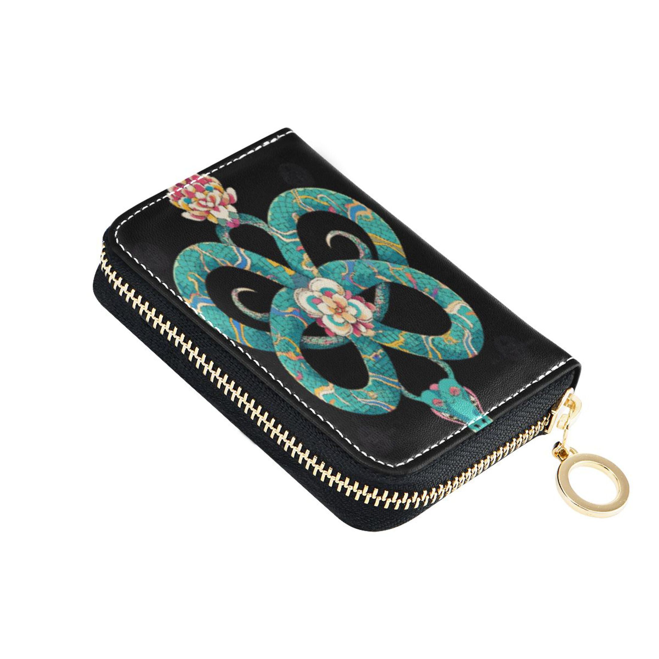 PU Leather Zip Card Holder Women's Card Case Zipper Card Case Compact ...