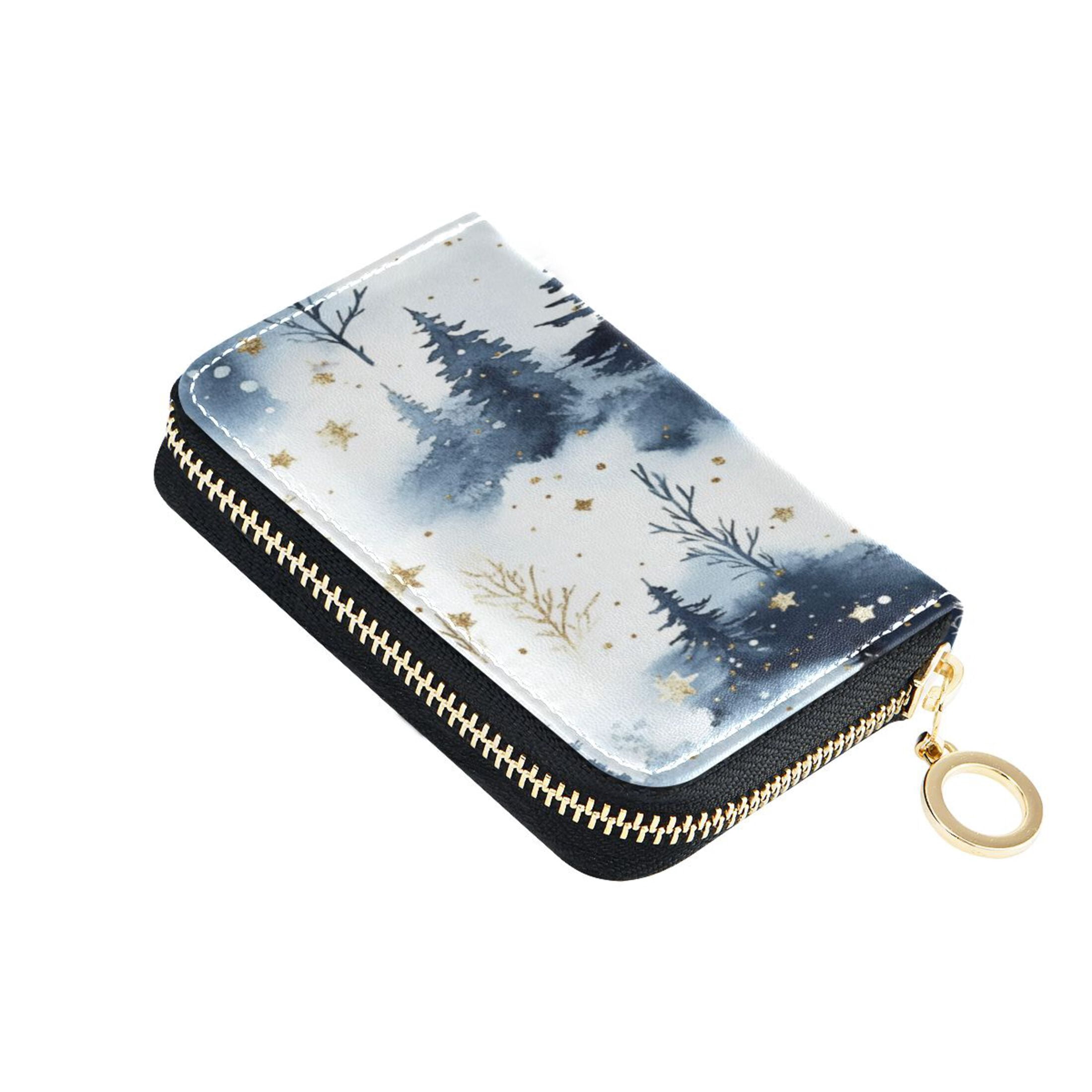 PU Leather Zip Card Holder Women's Card Case Zipper Card Case Compact ...