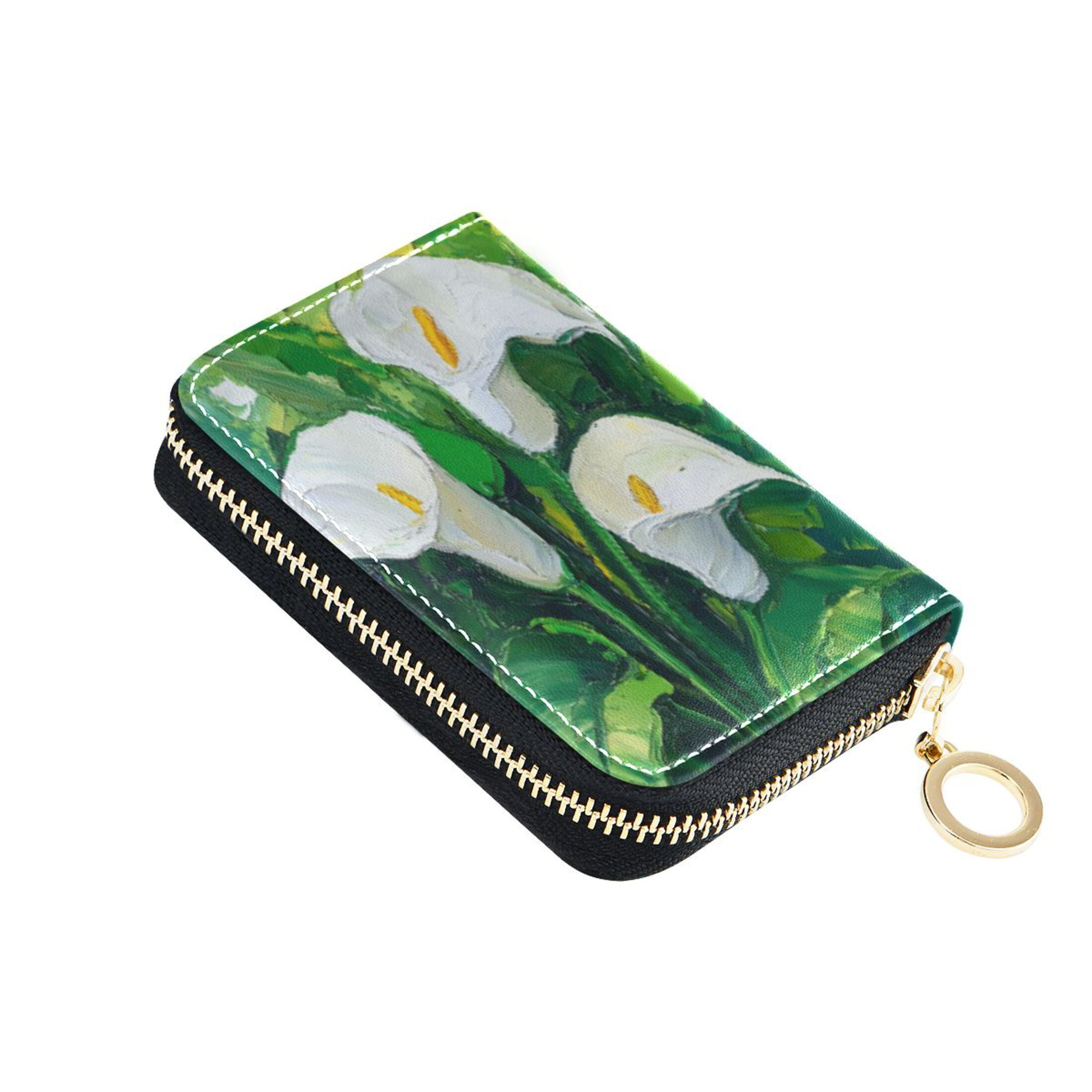 PU Leather Zip Card Holder Women's Card Case Zipper Card Case Compact ...