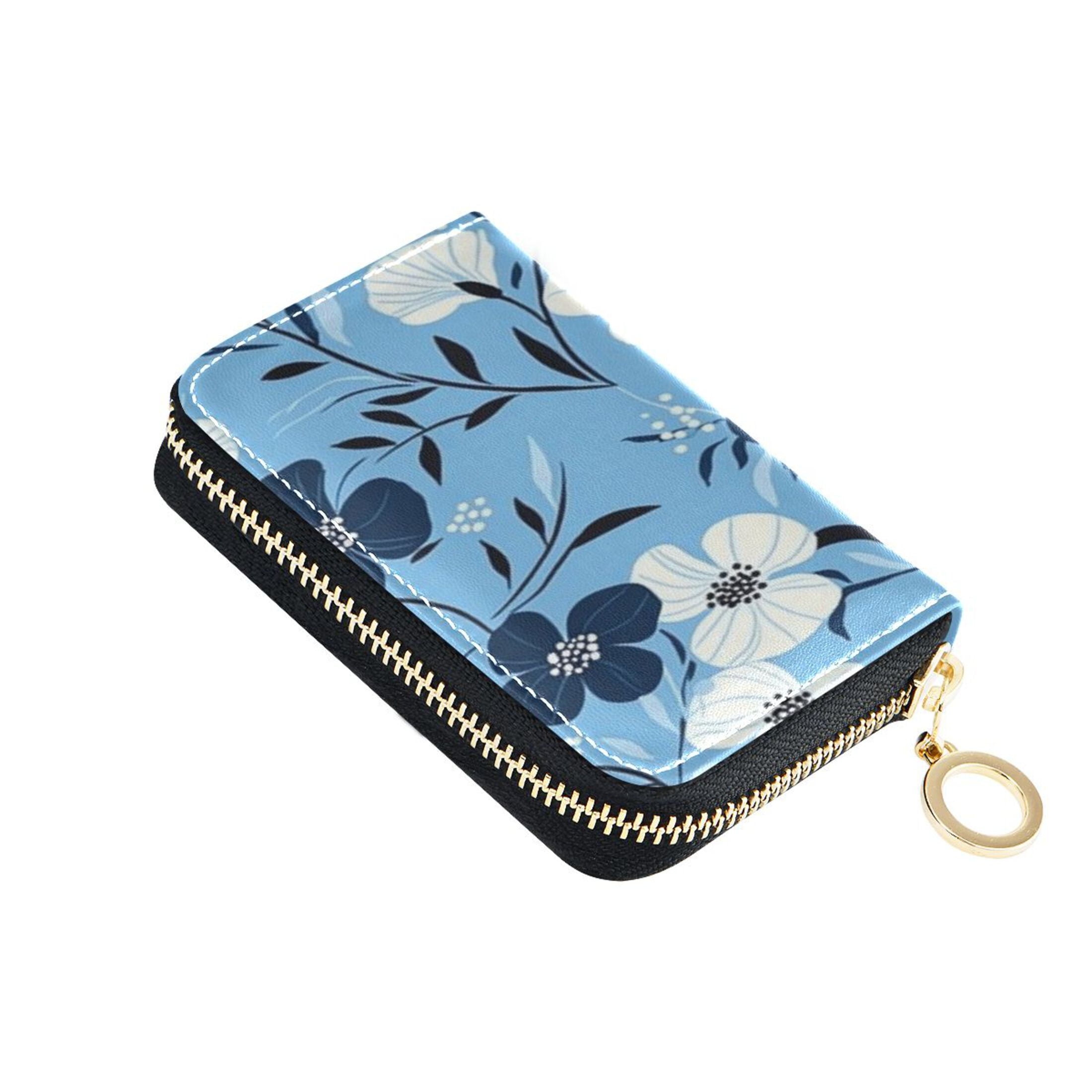 PU Leather Zip Card Holder Women's Card Case Zipper Card Case Compact ...