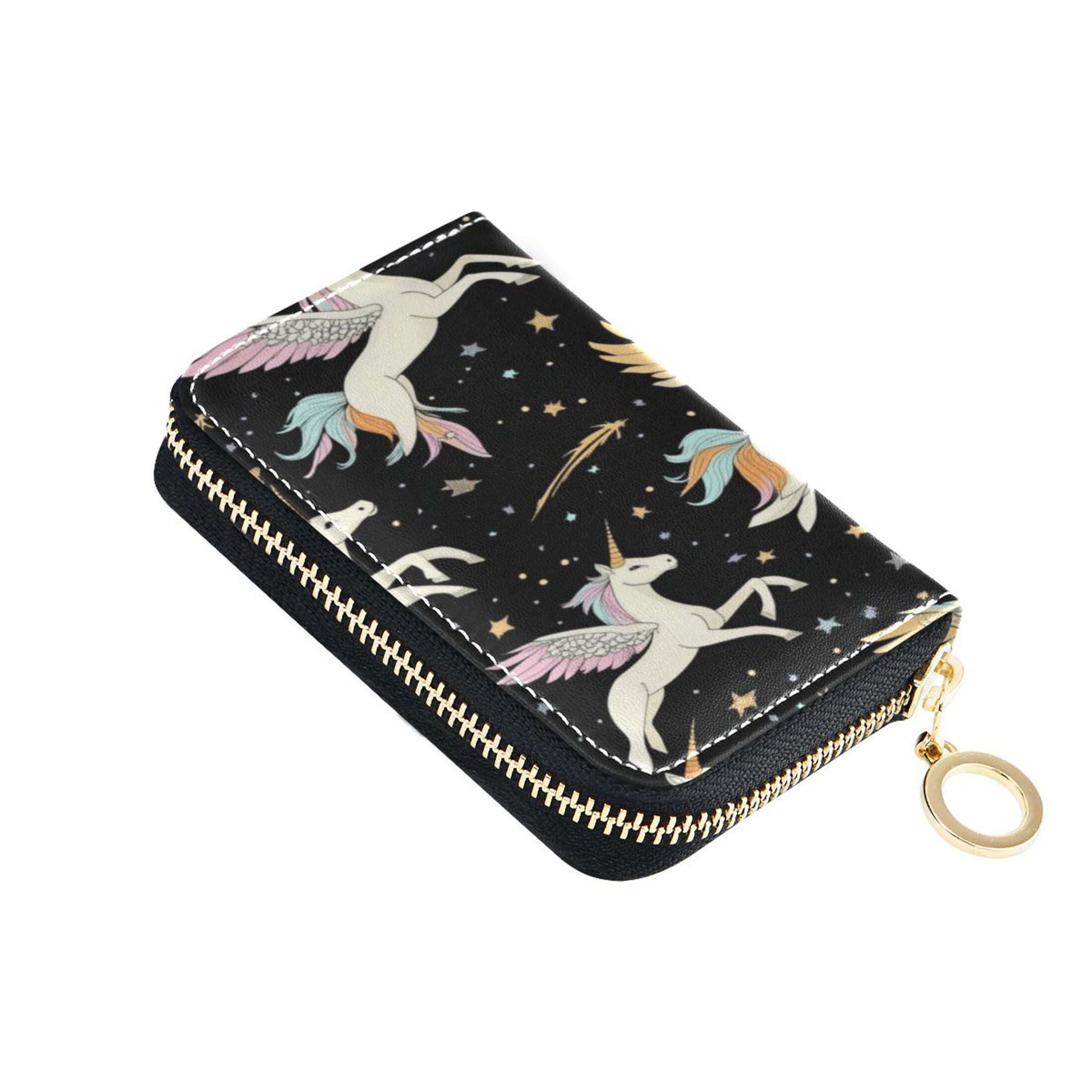 PU Leather Zip Card Holder Women's Card Case Zipper Card Case Compact ...