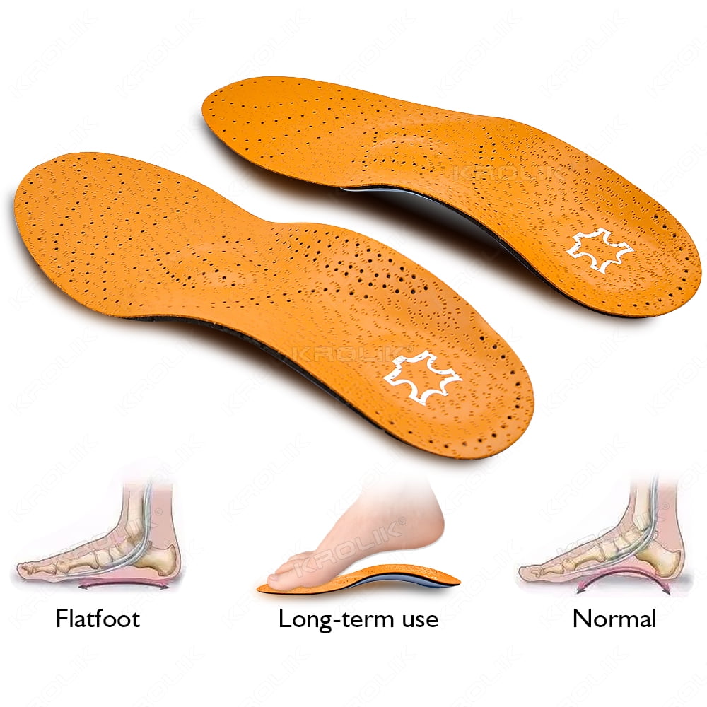 PU Leather orthotic insole for Flat Feet Arch Support orthopedic shoes ...