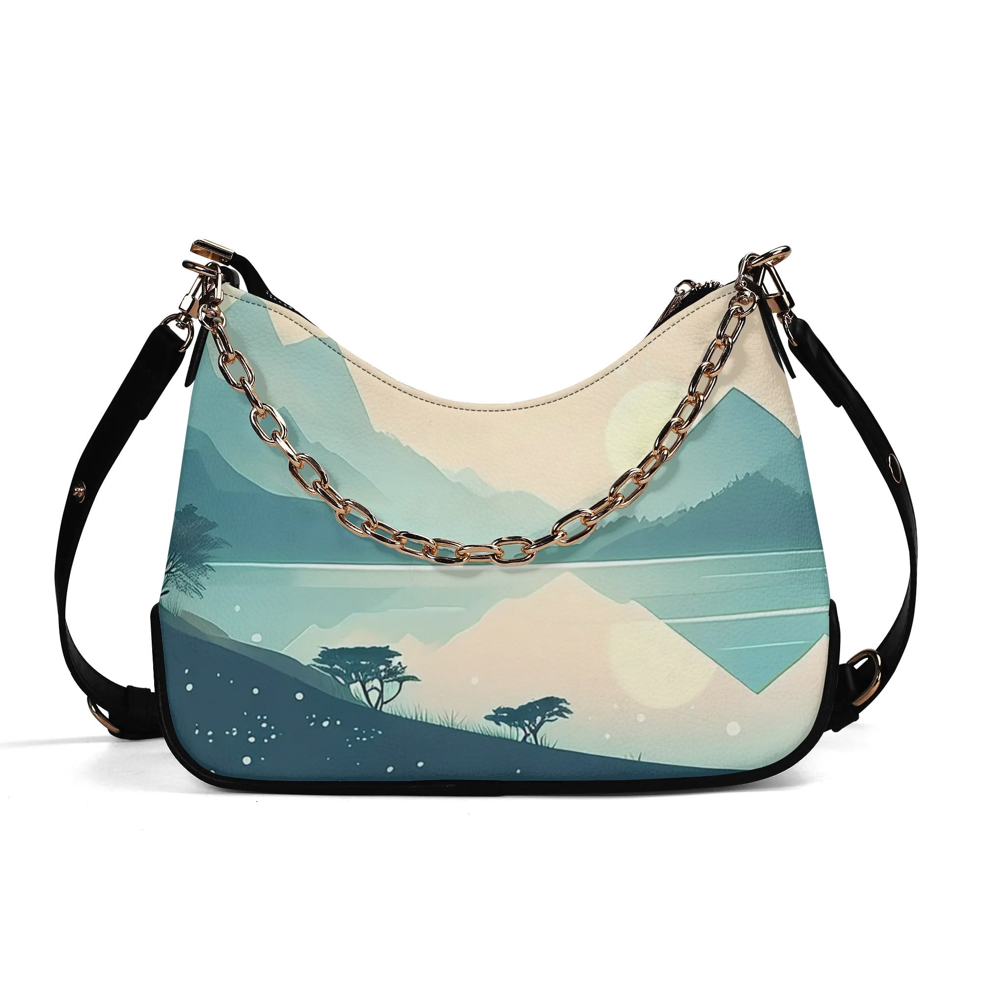PU Material Armpit Bags Large Capacity Armpit Bag Landscape Pattern ...
