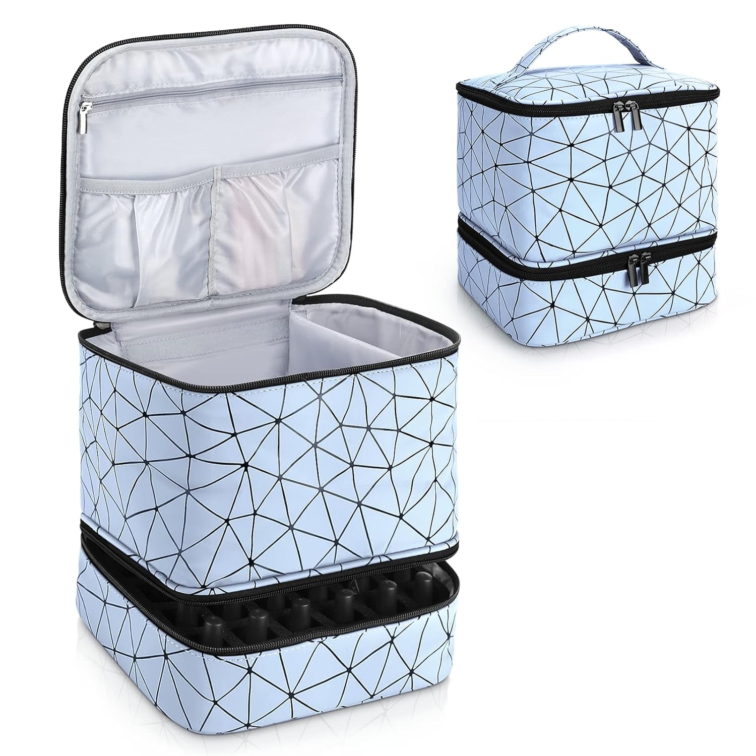 PU Nail Polish Organizer Bag Holds 30 Bottles , Gel Nail Polish ...