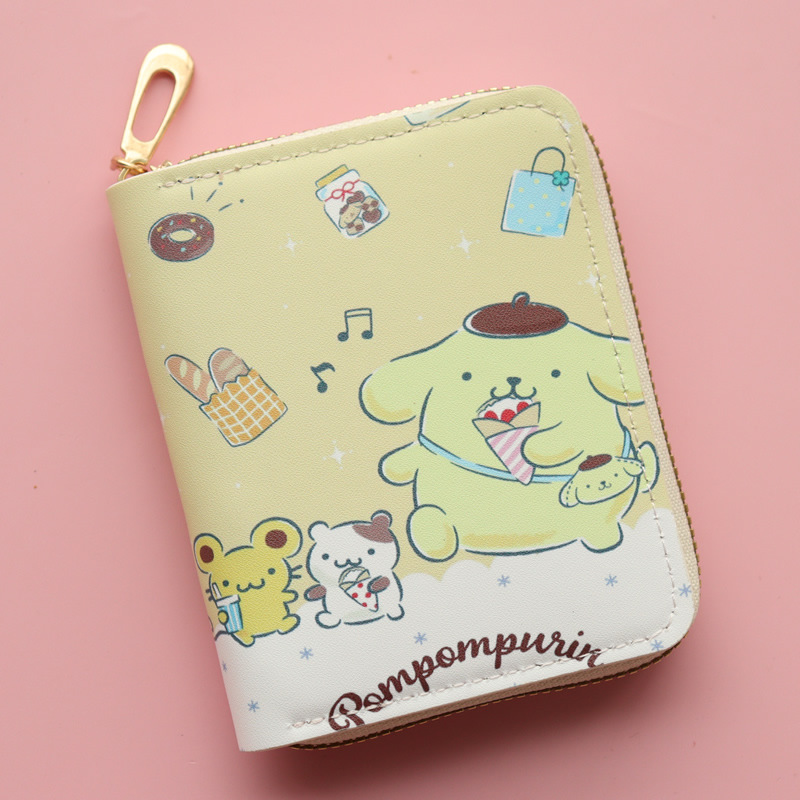 PU Sanrio Coin Purse Kuromi Cinnamoroll Short zipper card Holder My ...