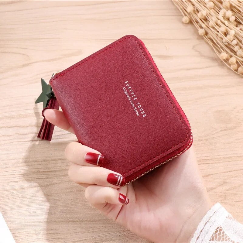PU Short Tassel Little Star Wallets for Women Cute Mini Korean Female ...