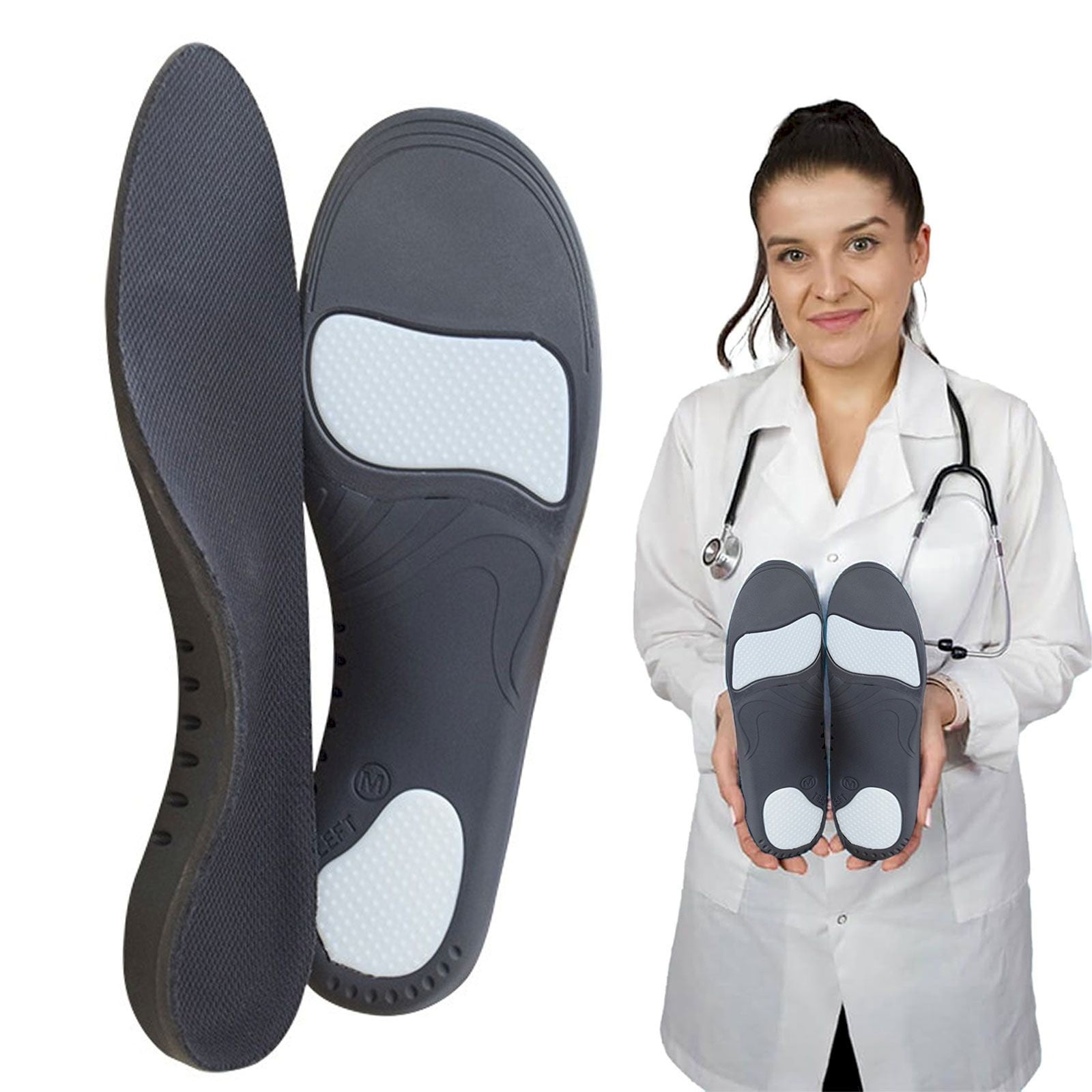 PU Sports Insole Arch Correction Insole Flat Foot High Arch Support ...