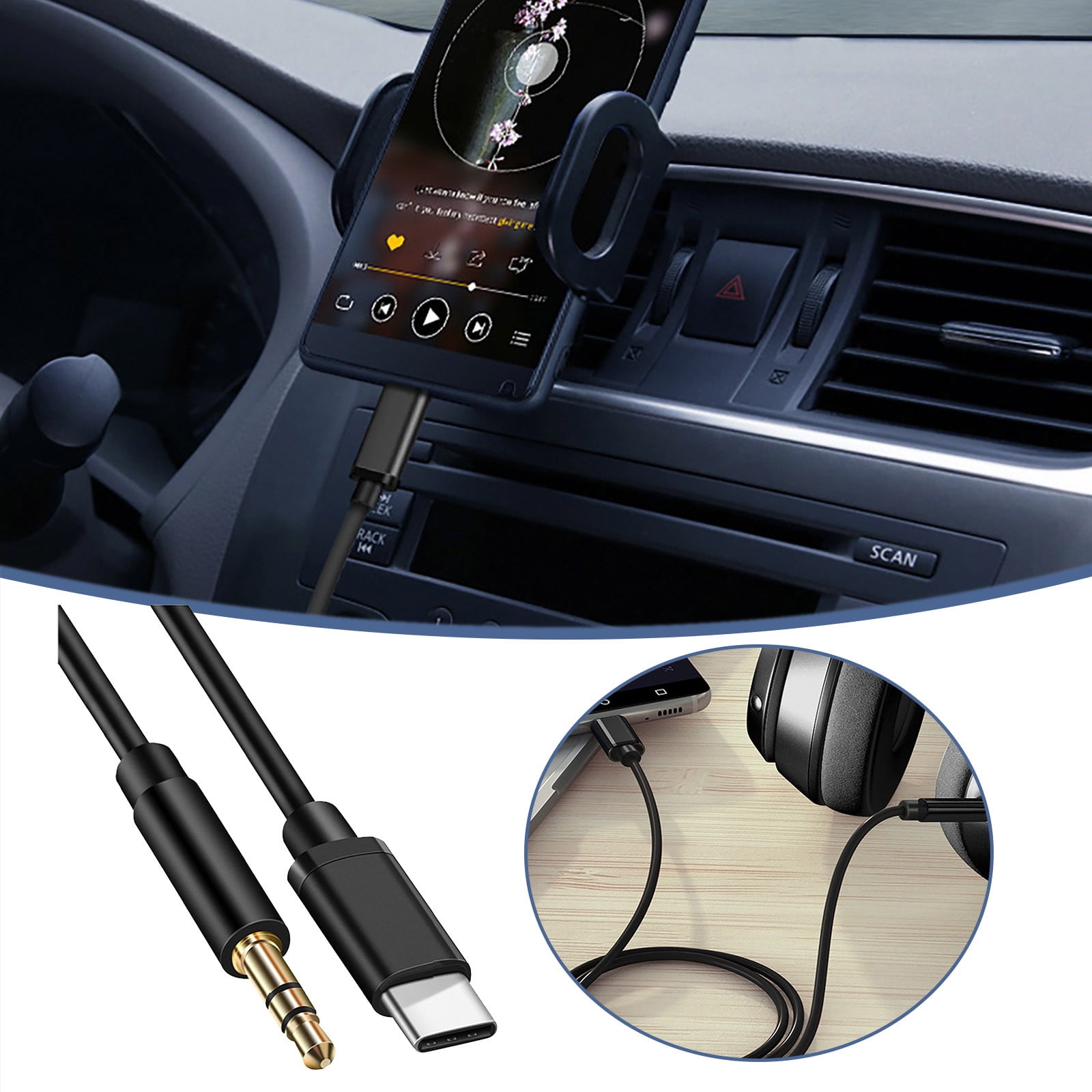 PU USB-C to 3.5mm Audio Adapter, Aluminum Alloy Housing, Gold-Plated, Noise Reduction, for ...