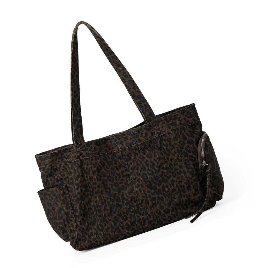 PU Underarm Purse Leopards Design Multi Pocket Organization Daily ...