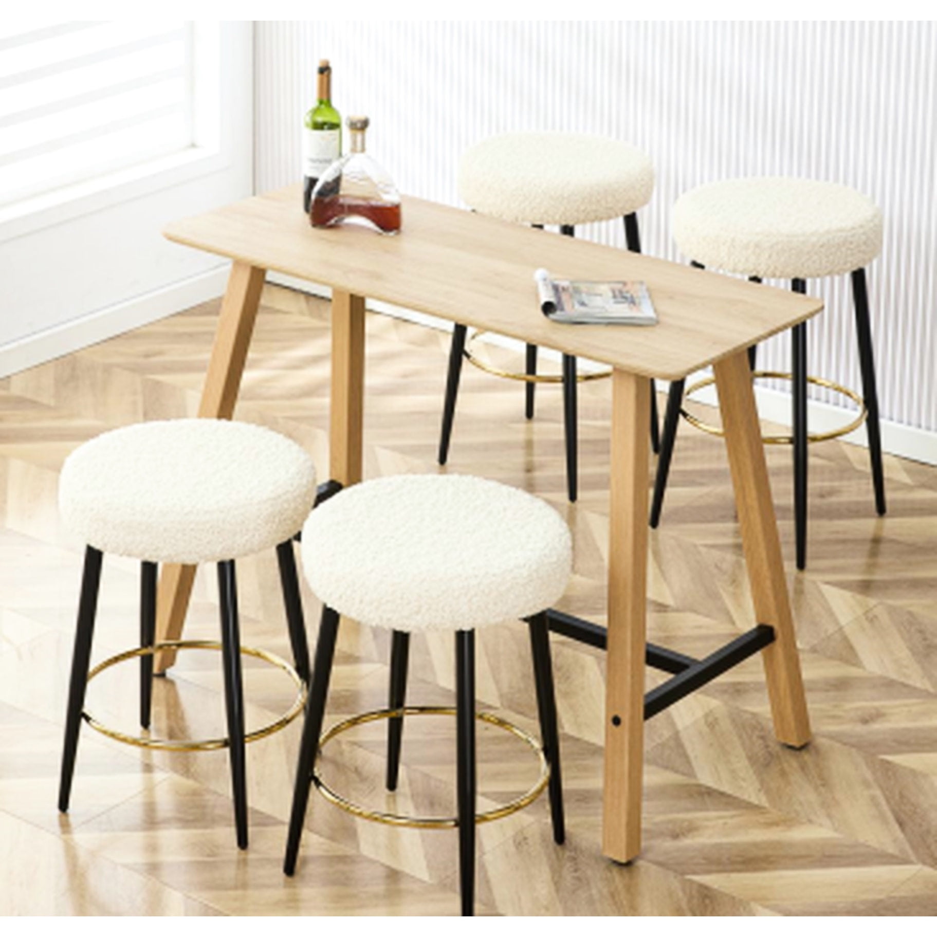 PU Upholstered Bar Stools | Comfortable Seating with Foam | Sturdy and ...