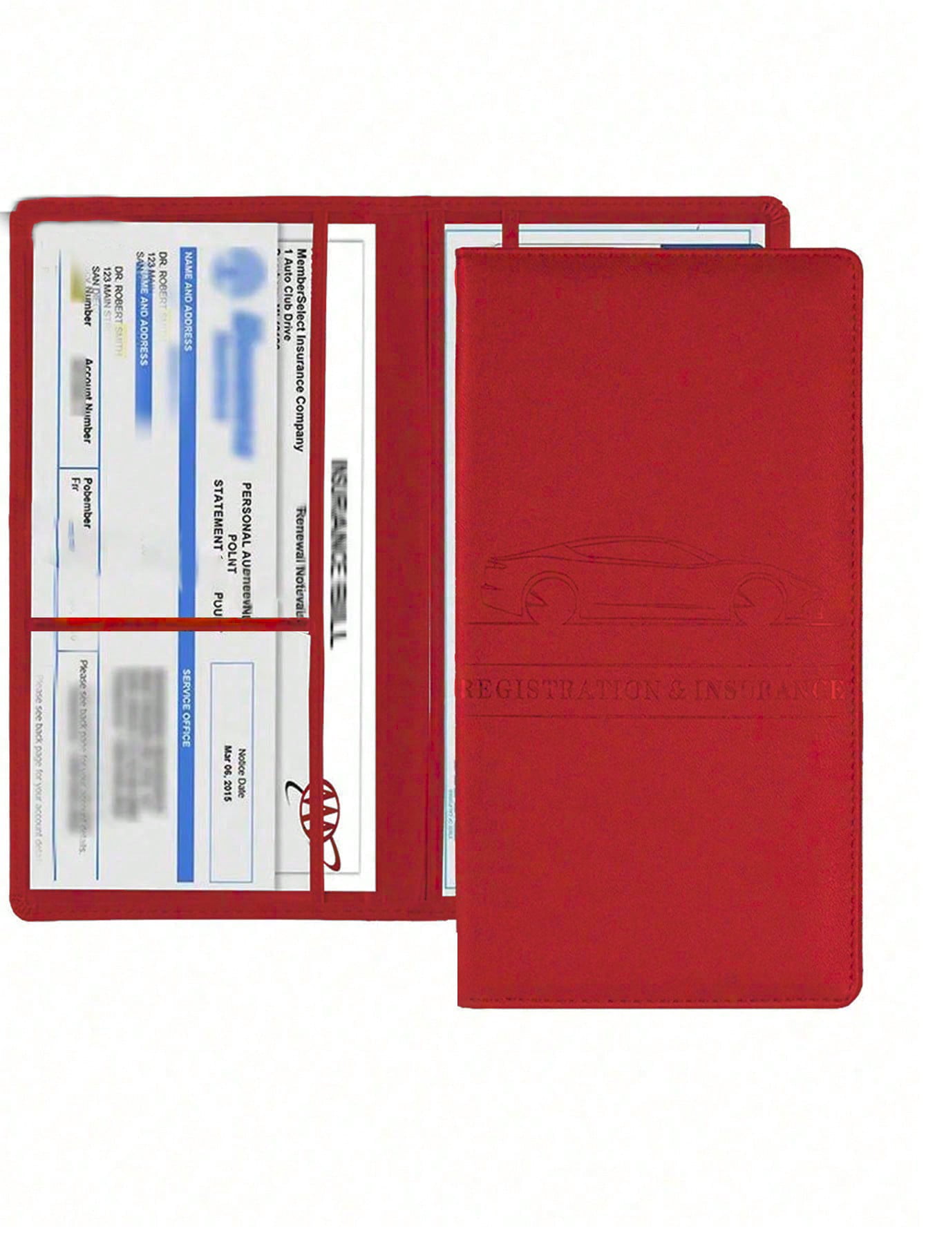 PU Wallet Car Registration And Insurance Holder - Car Truck Compartment ...