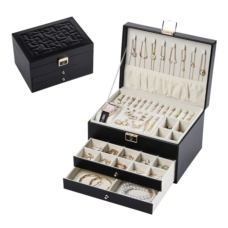 PU Window Multi-layer Jewelry Storage Box Advanced Necklace Large ...
