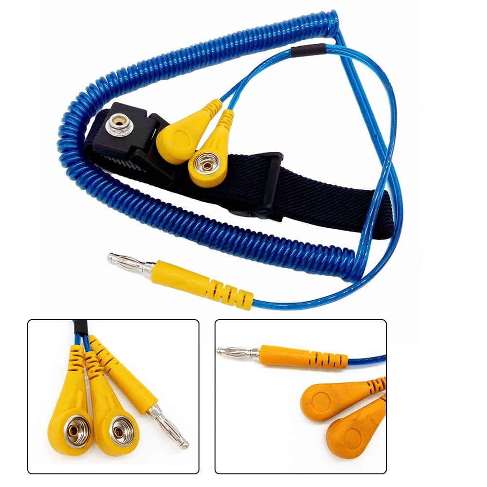 Pu Dual-Circuit Esd Body Wired Electrostatic Protection Wrist Strap ...