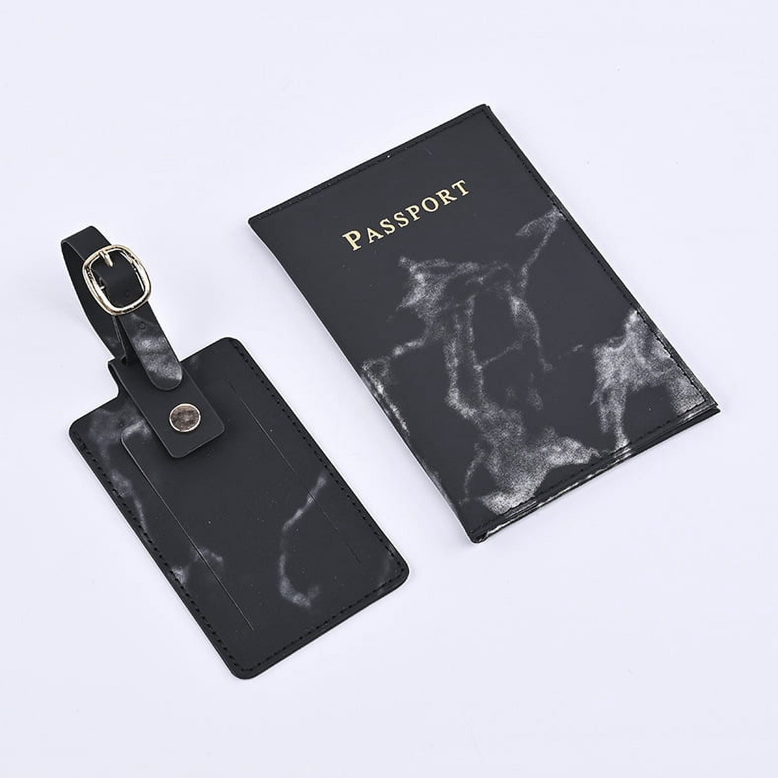 PU marble Passbook set Passbook holder luggage tag boarding pass set ...