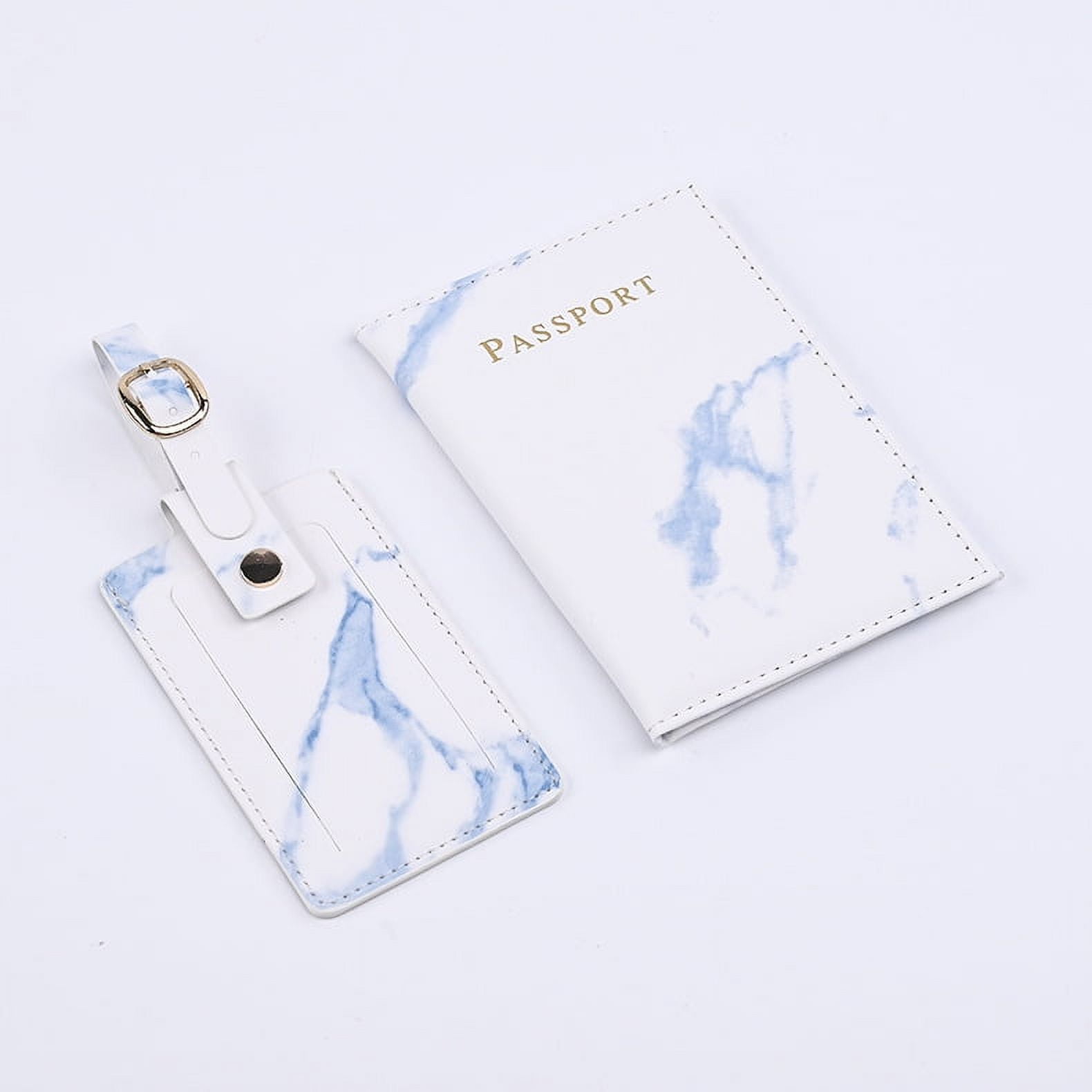 PU marble Passbook set Passbook holder luggage tag boarding pass set ...